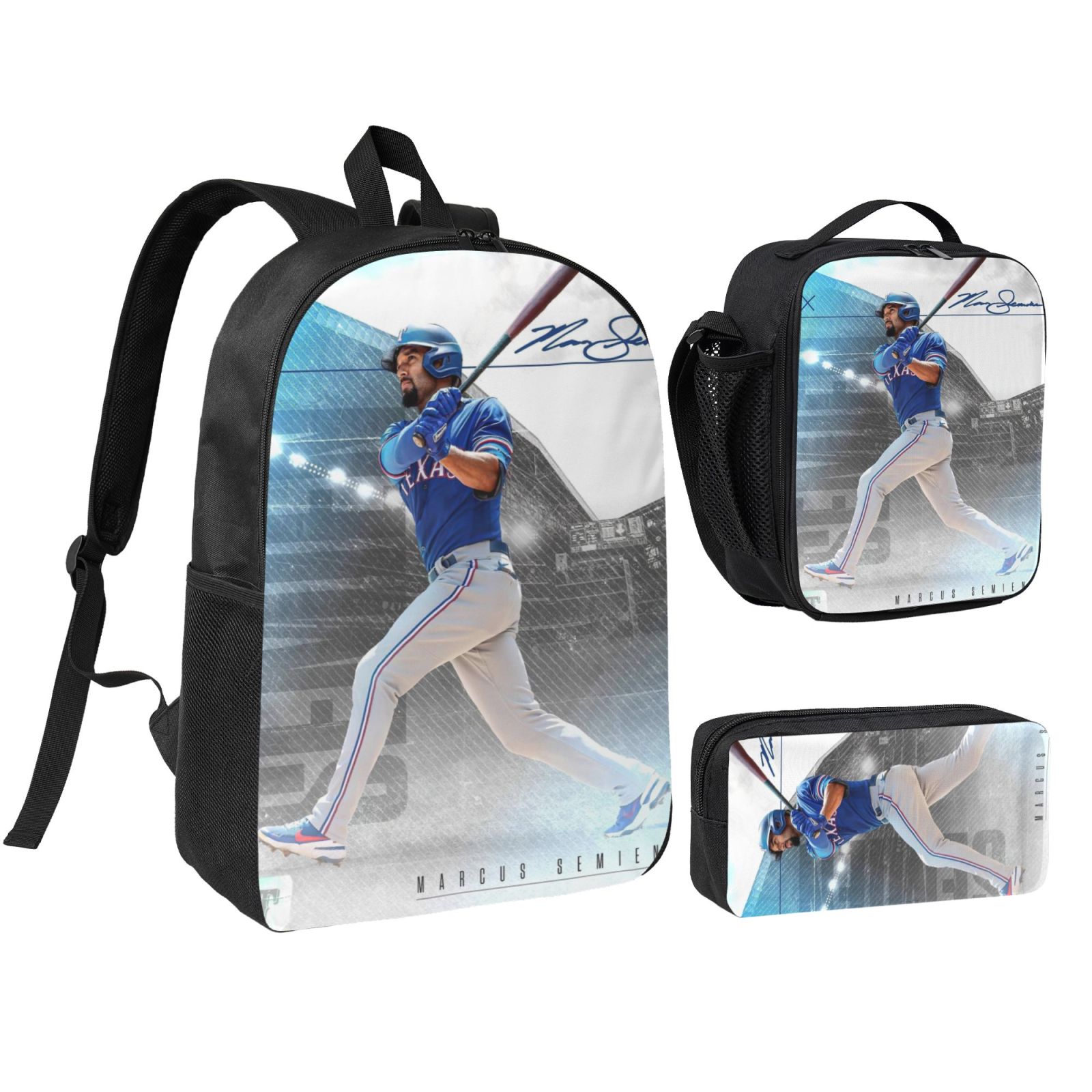 Marcus Semien 3-Piece Set Backpack Lunch Bag And Pencil Case, Water ...