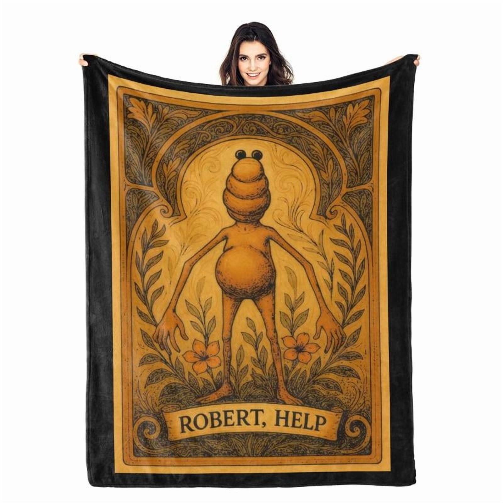 Marcus The Worm Fleece Flannel Blanket, Muppet Robert Help Inspired ...