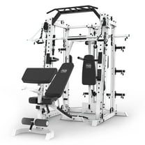 Smith Machine with Cable Crossover System, Multi-function Squat Rack ...