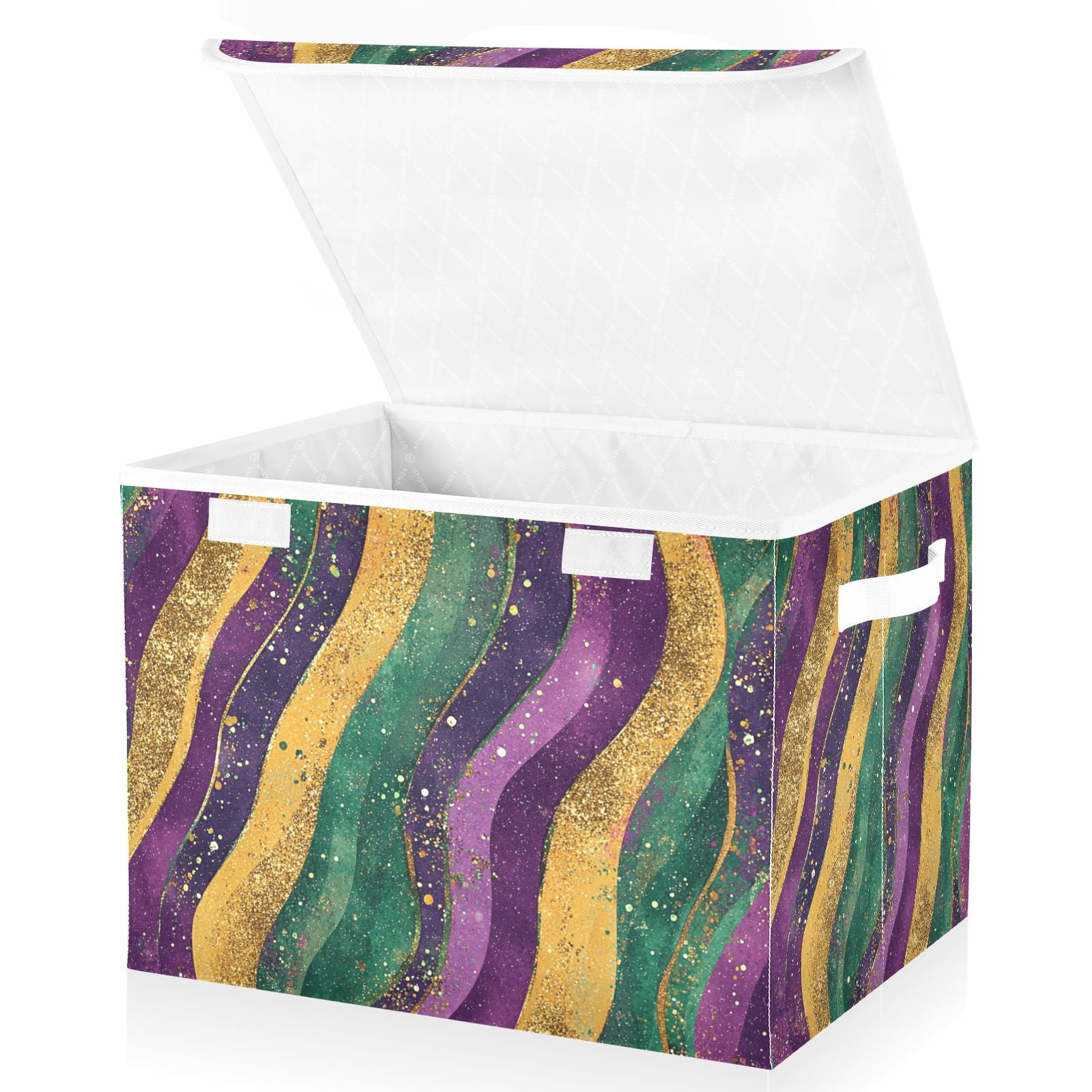 Mardi Gra Waves Storage Basket for Shelves Foldable Container Organizer ...