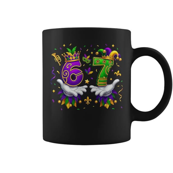 Mardi Gras 6 7 67 Six Seven Meme Hand Coffee Mugs - Walmart.com