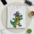Mardi Gras Alligator Embroidered Sweatshirt, Fun Green Crocodile with ...