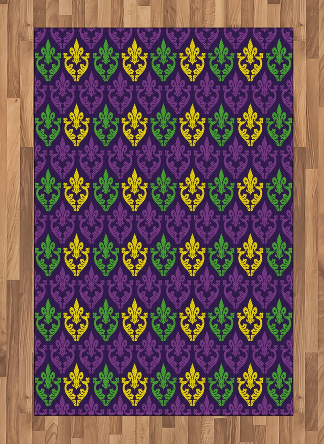 Mardi Gras Area Rug, Antique Old Fashioned Motifs in Mardi Gras Holiday ...