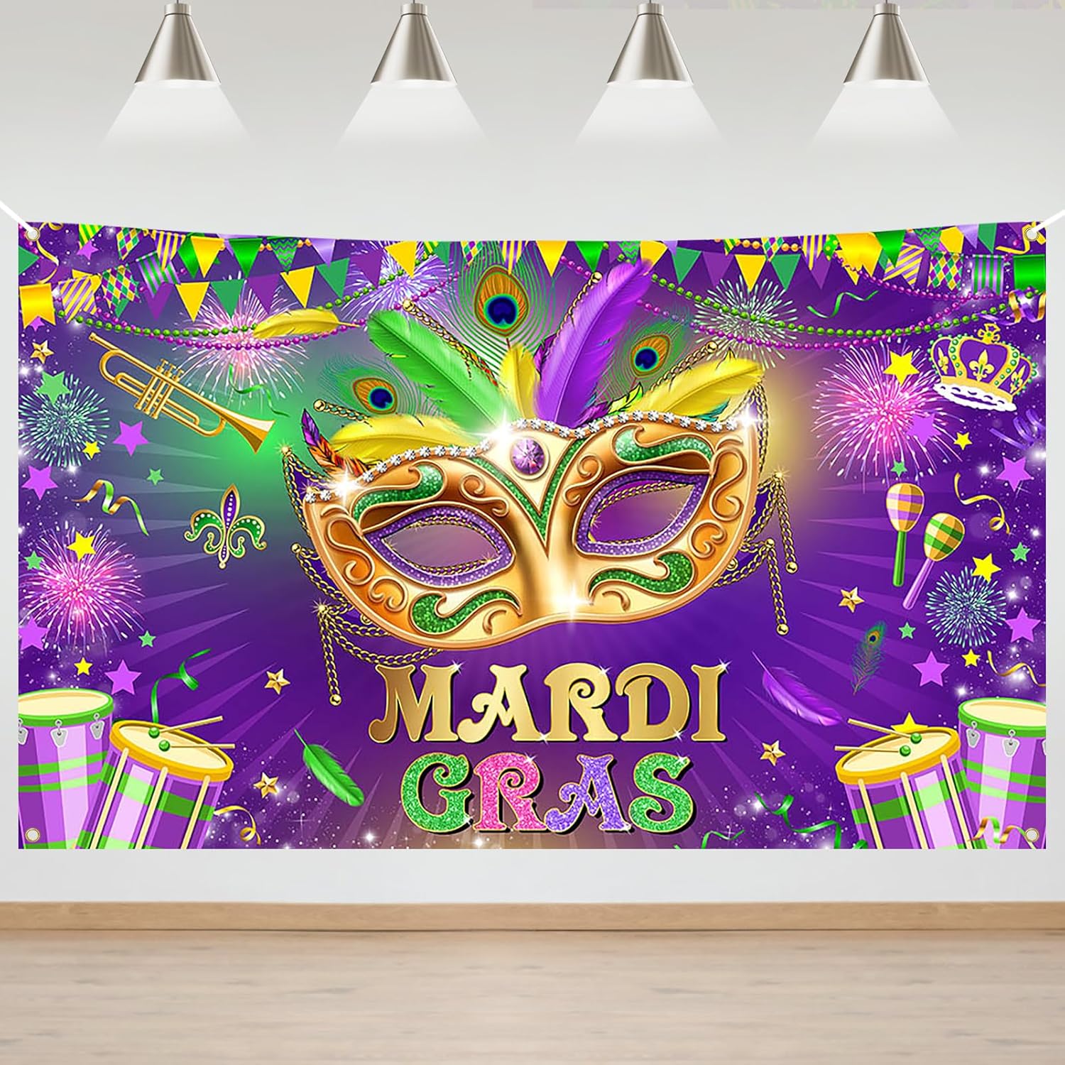 Mardi Gras Backdrop Carnival Masquerade Photography Backgrounds Mask ...