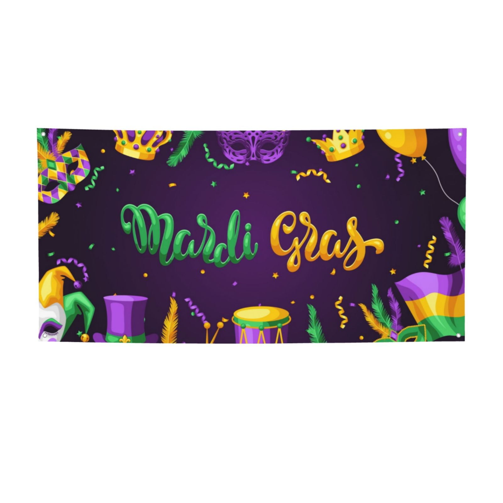 Mardi Gras Banner Backdrop Porch Sign Small Holiday Banners for Room ...