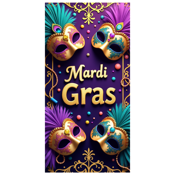 Mardi Gras Banner Colorful Mask Carnival Party Decorations Photography ...
