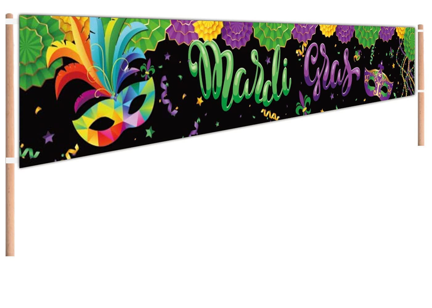 Mardi Gras Banner for Fence Balcony New Orleans Themed Party Decoration ...