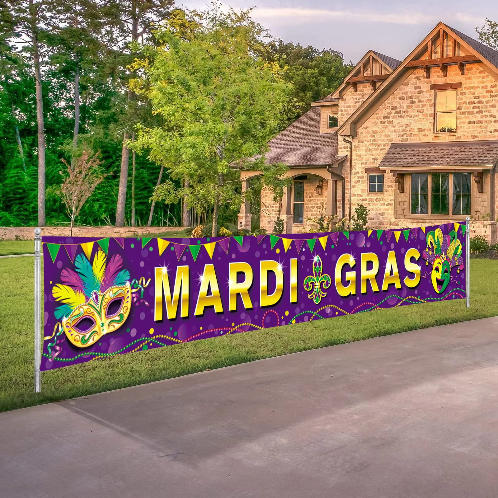 Mardi Gras Banner for Fence Balcony New Orleans Themed Party Decoration ...
