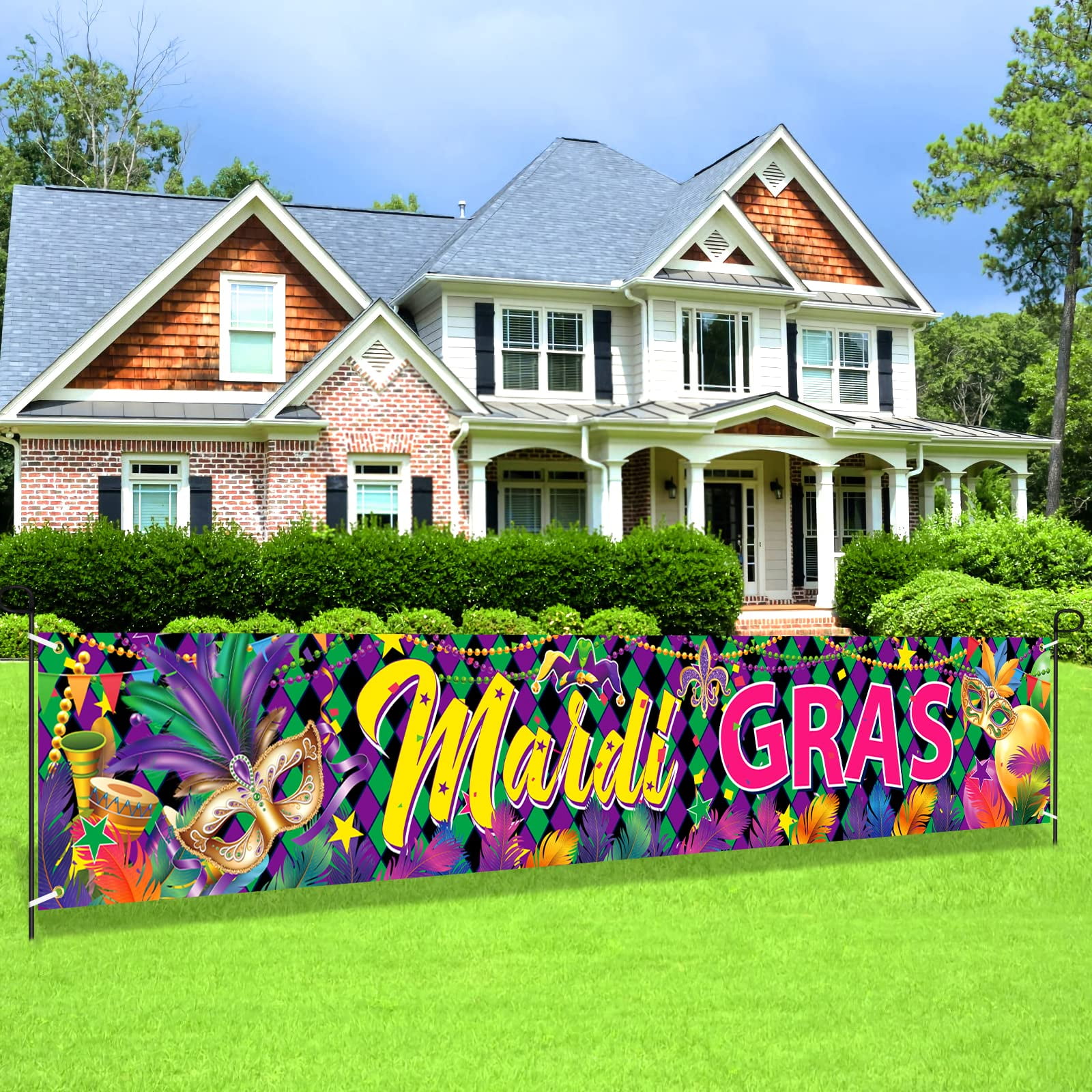 Mardi Gras Banner for Fence Balcony New Orleans Themed Party Decoration ...