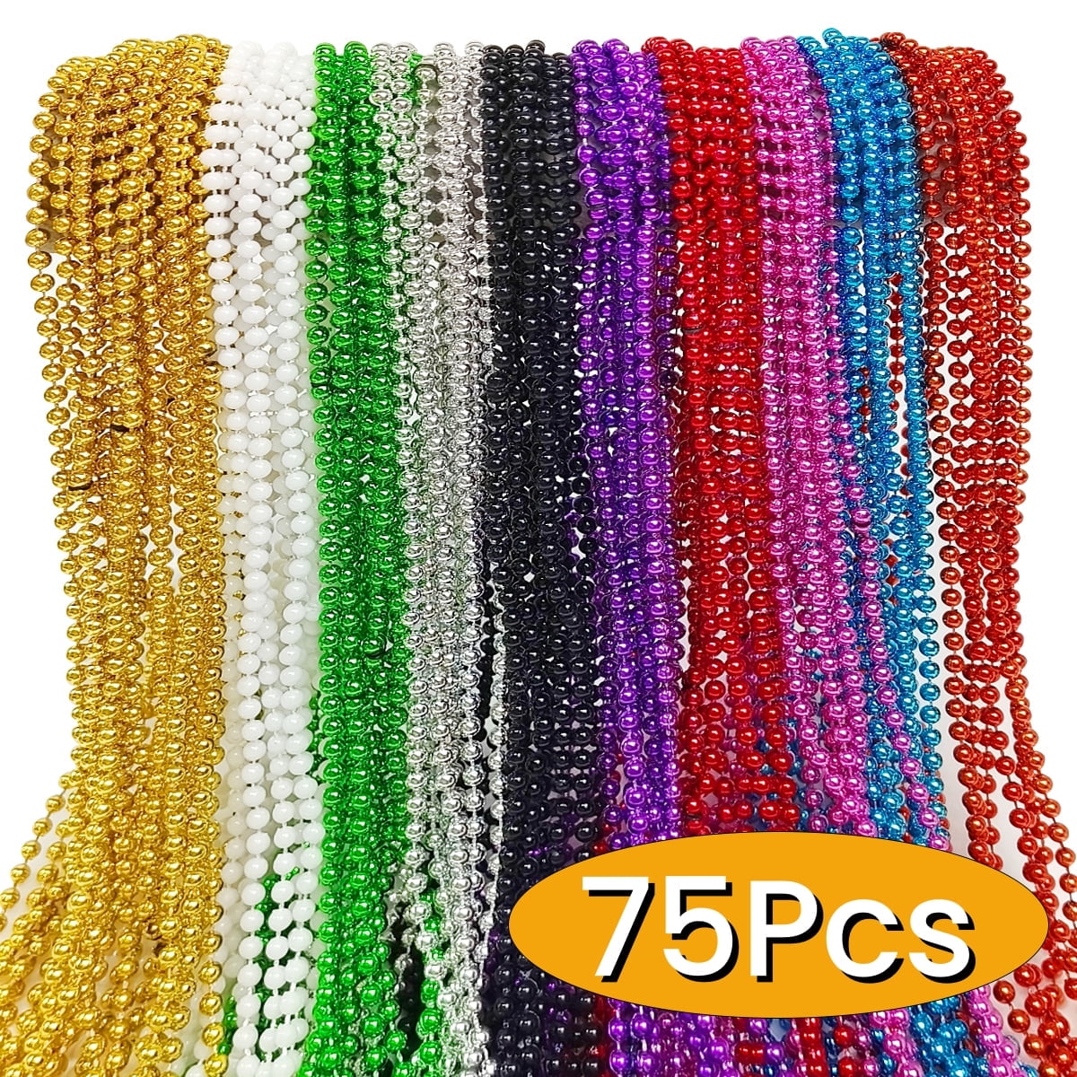 Mardi Gras Beads Necklace Mardi Gras Accessories Metallic 10 Kinds Bead ...