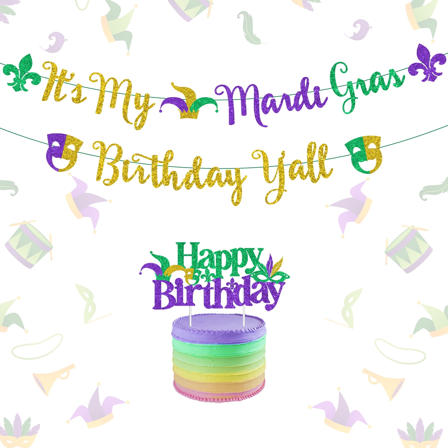 Mardi Gras Birthday Decorations It's My Mardi Gras Birthday Y'all ...