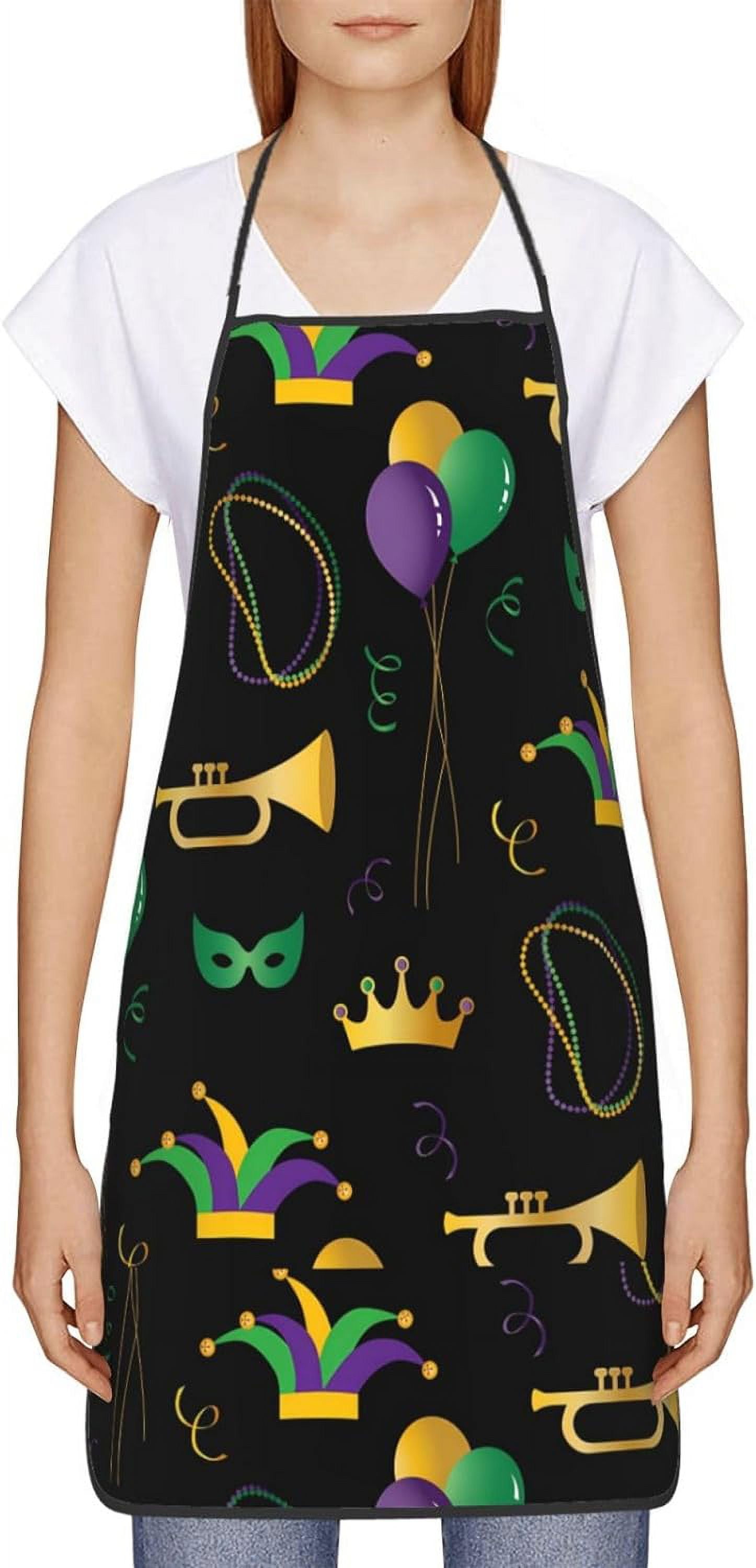 Mardi Gras Carnival 2024 Apron For Women Men Adjustable Kitchen Aprons ...