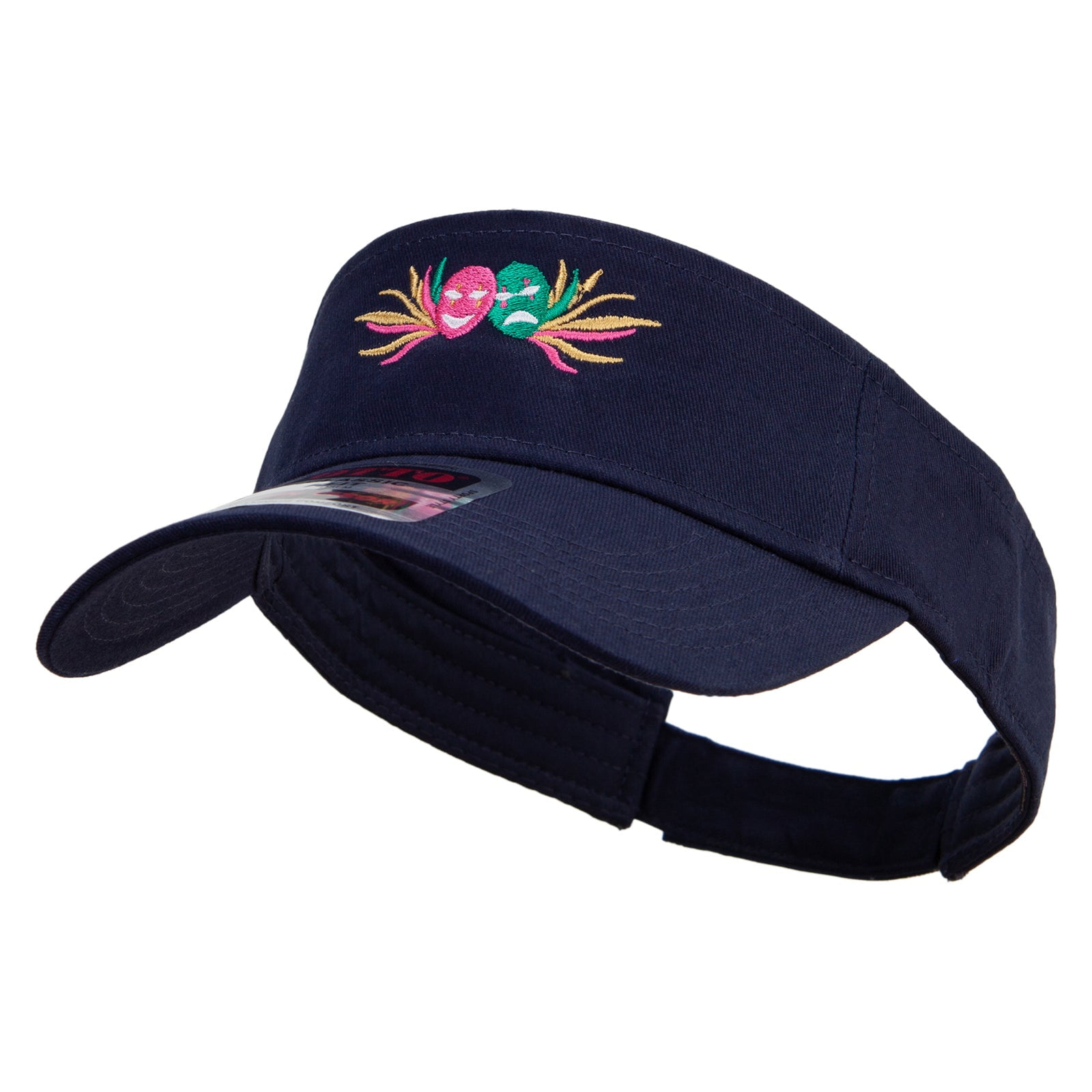 Mardi Gras Carnival Badge Mask Embroidered Cotton Twill Sun Visor ...