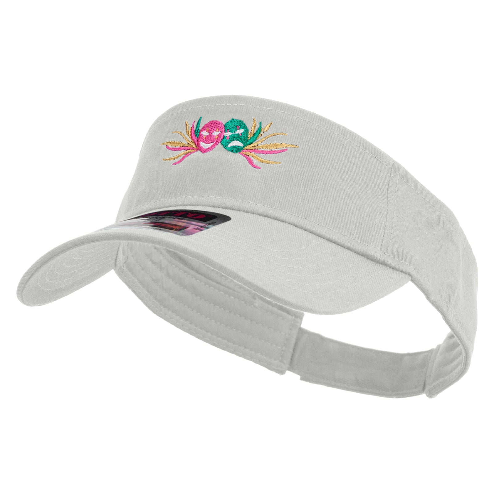 Mardi Gras Carnival Badge Mask Embroidered Cotton Twill Sun Visor ...