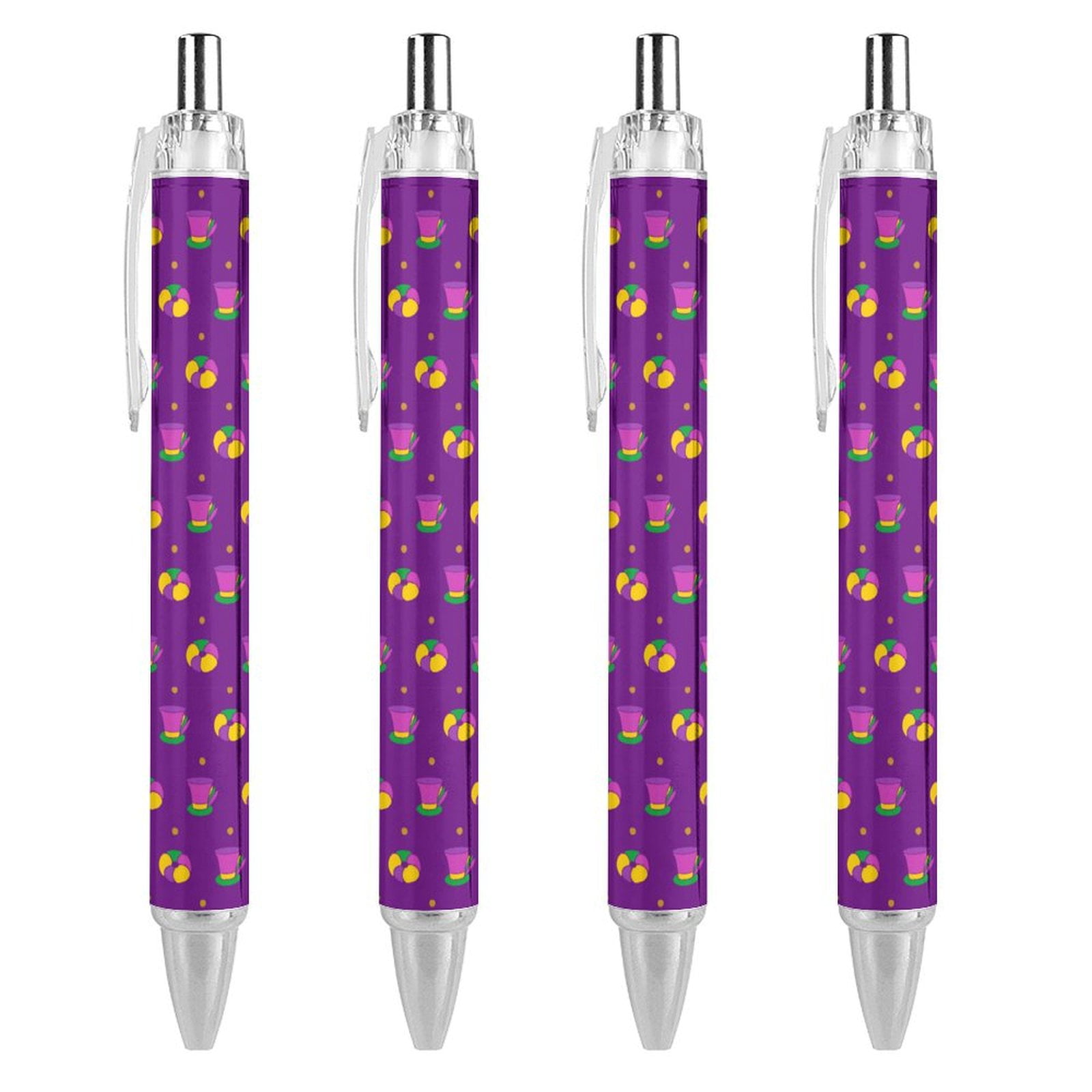 Mardi Gras Carnival Theme Pattern Ballpoint Pen Retractable Pens Black Writing Pen Office Ball ...
