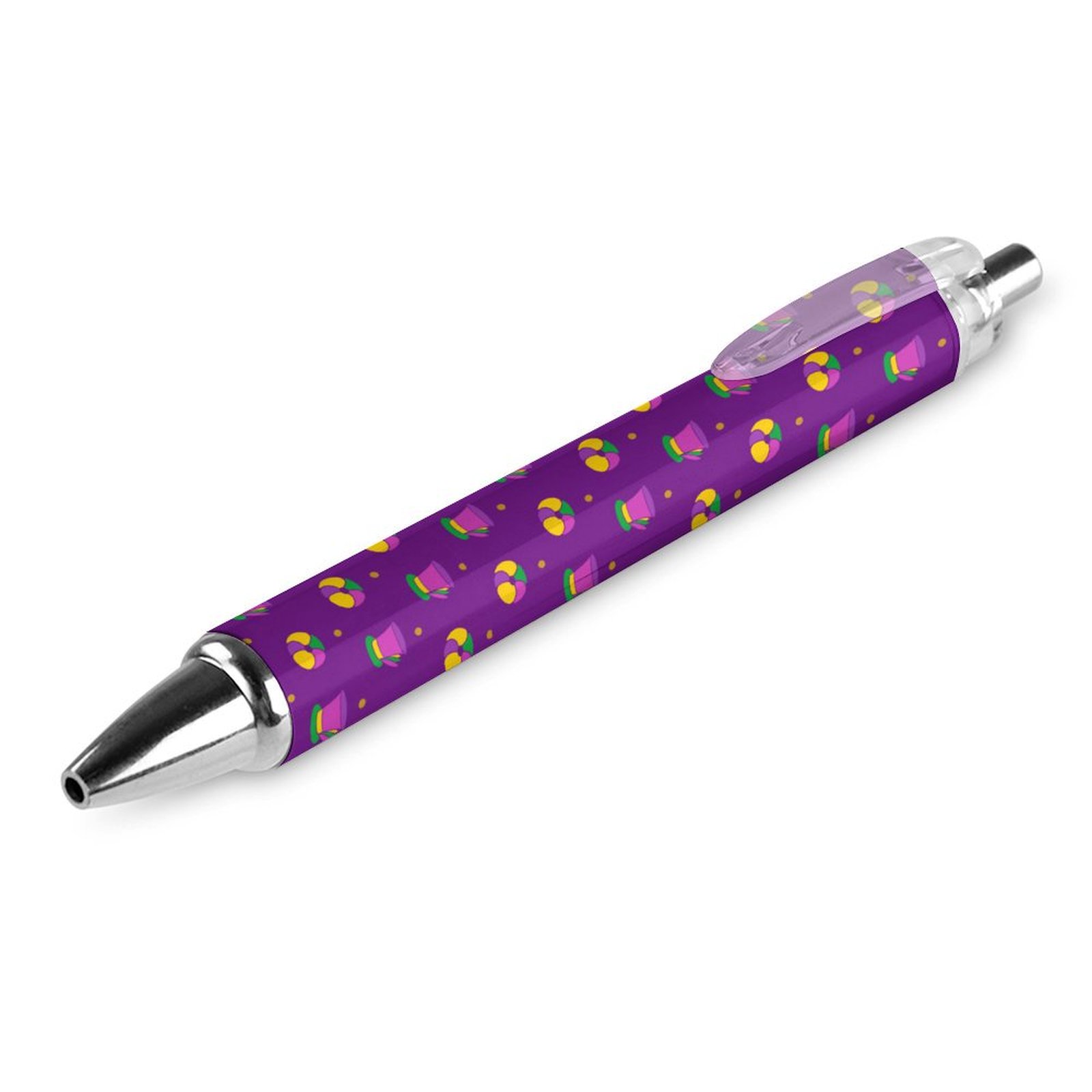 Mardi Gras Carnival Theme Pattern Ballpoint Pen Retractable Pens Black ...