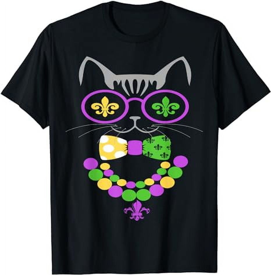 Mardi Gras Cat Cute Kitten Carnival Parade Masquerade Party T-Shirt ...