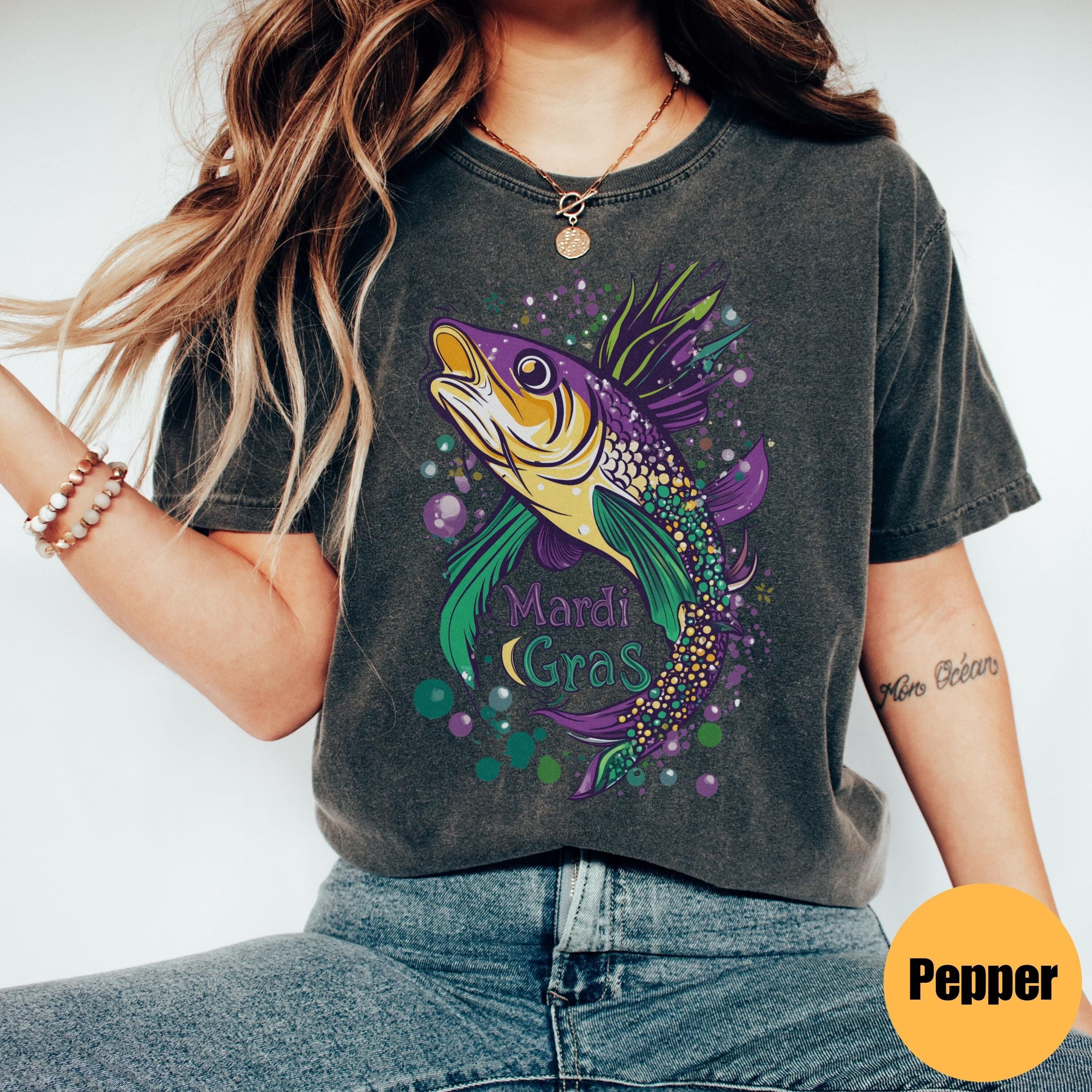 Mardi Gras Catfish Shirt, Spring Celebration Top, Mardi Grass Festival ...