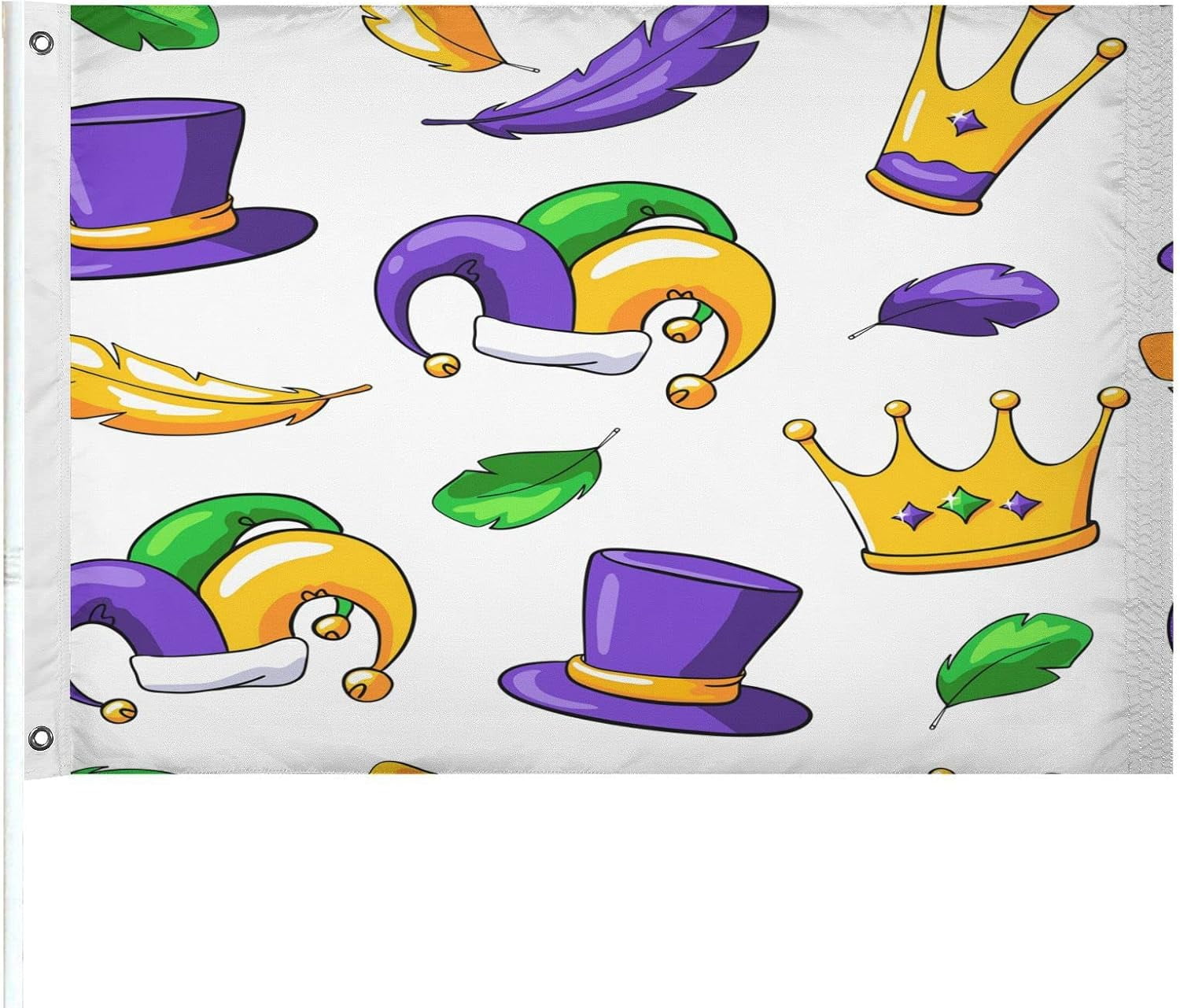 Mardi Gras Clown Hat Flag Outdoor Garden Flag for Outside Funny Flags ...