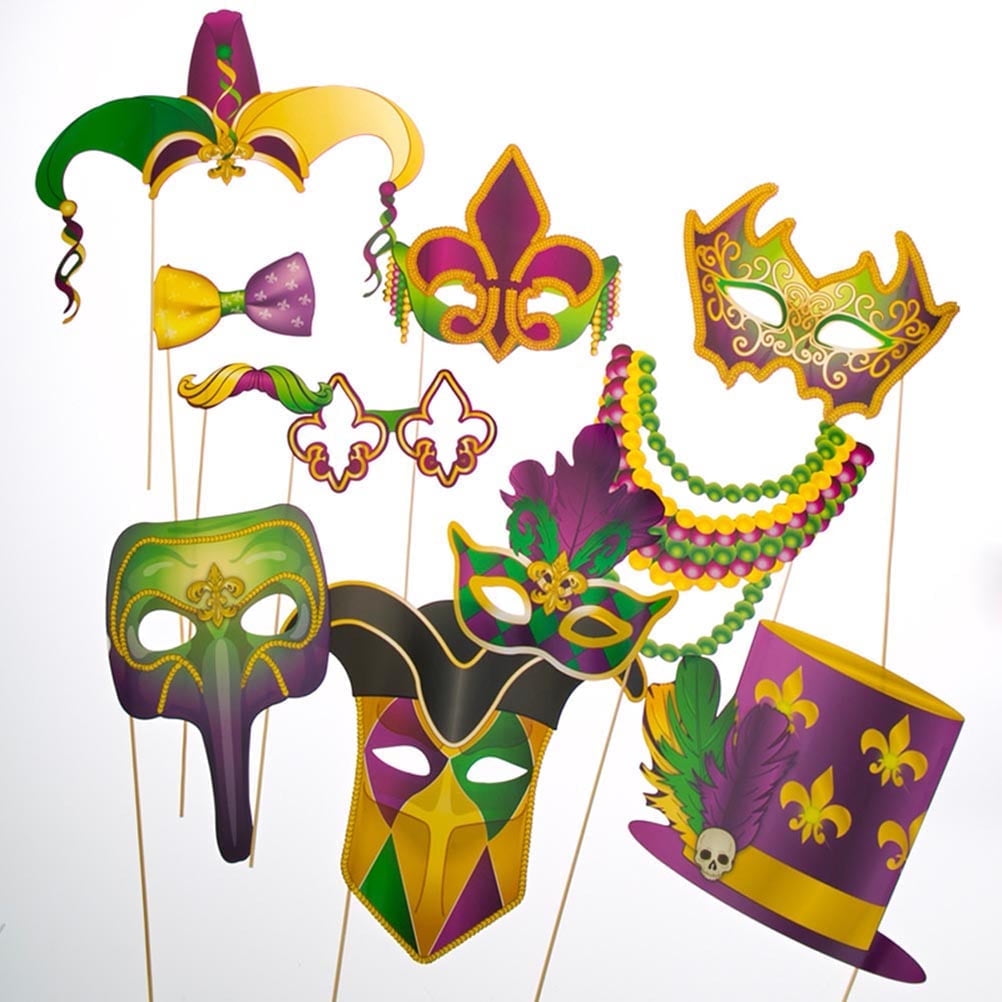 Fun Express Mardi Gras Costume Stick Props, Party Favors, 12 Pieces ...