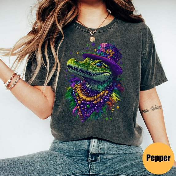 Mardi Gras Crocodile Shirt, Festival Shirt, Spring Celebration Top, Fun ...