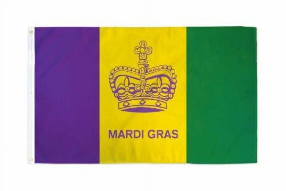 Mardi Gras (Crown) Flag 3x5ft Poly - Walmart.com