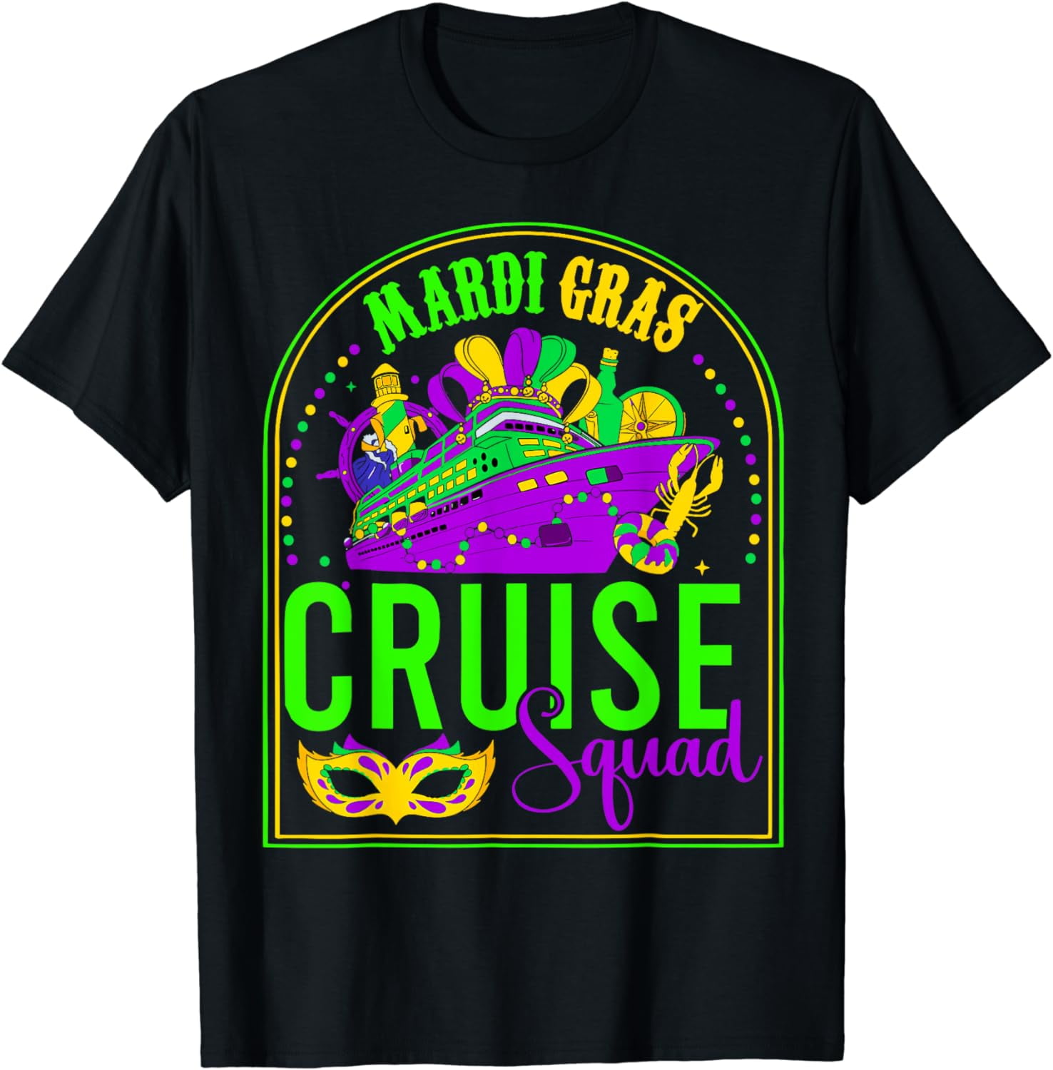 Mardi Gras Cruise Squad 2024 Matching Group Family Vacation Cotton T ...