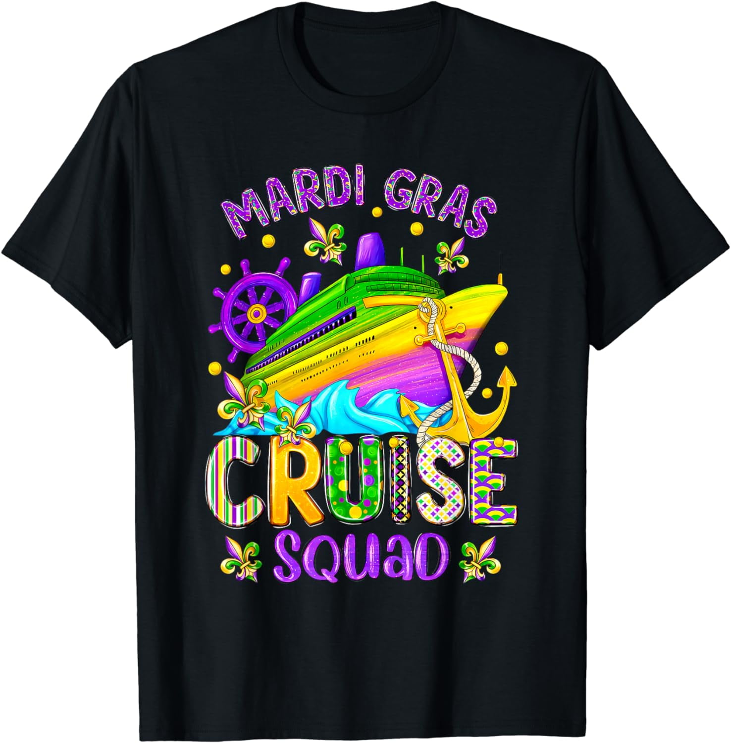 Mardi Gras Cruise Squad 2024 Matching Group Family Vacation Cotton T ...