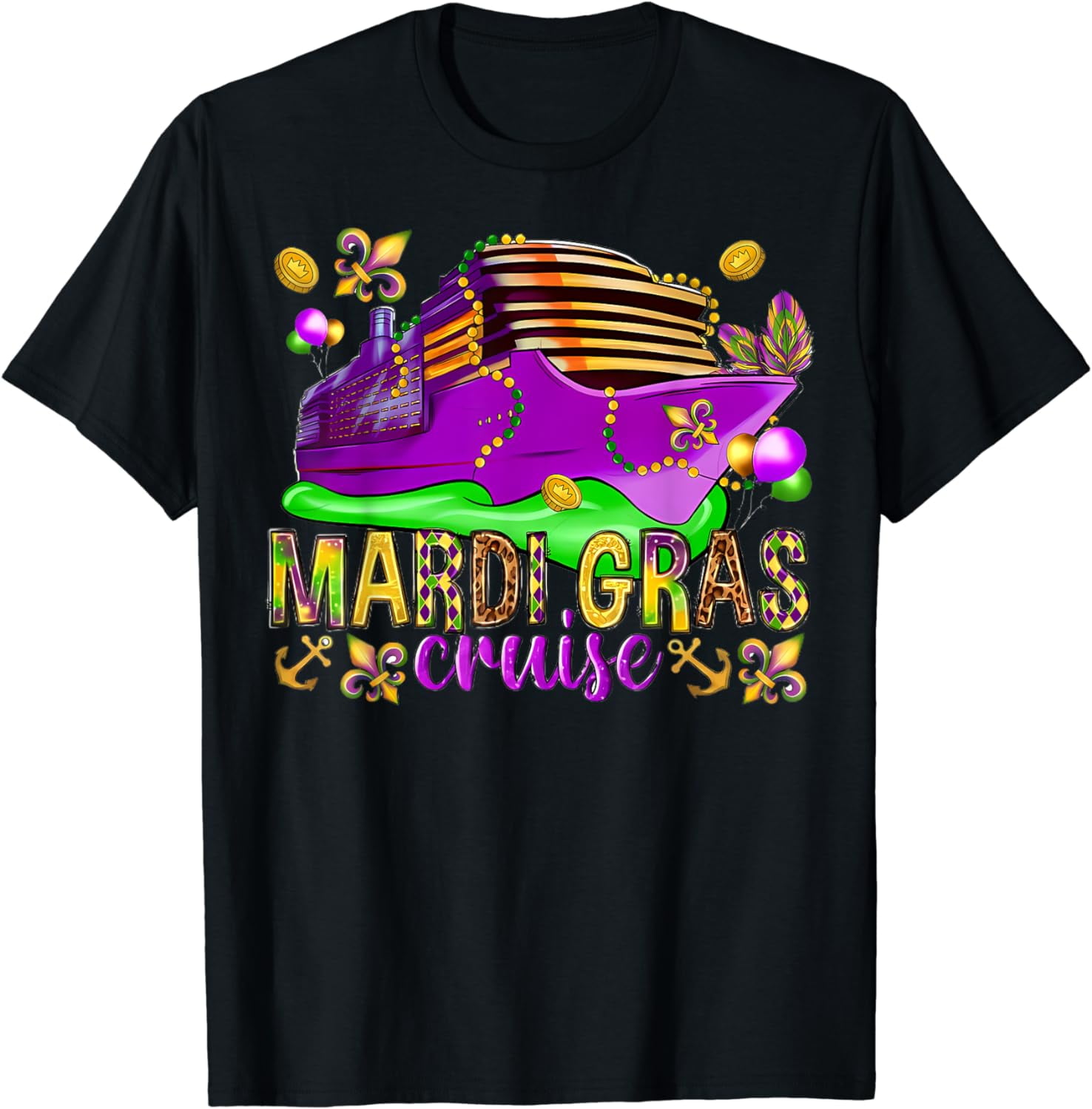 Mardi Gras Cruise Squad 2024 Matching Group Family Vacation Cotton T ...