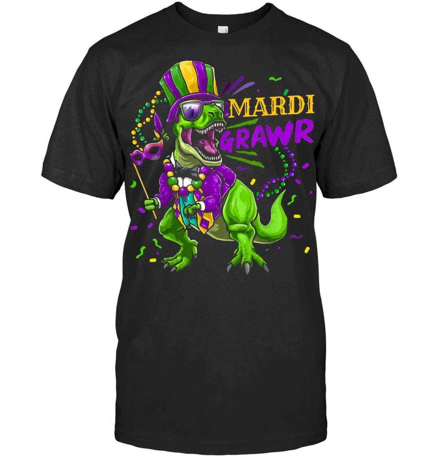 Mardi Gras Dabbing T Rex Dinosaur Mardi Grawr Bead Costume T Shirt ...