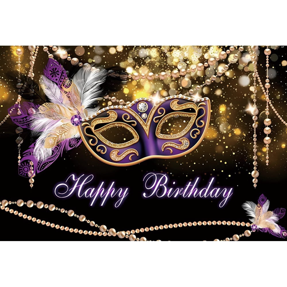 Mardi Gras Dance Mask Carnival Masquerade Photography Backdrop Gold ...