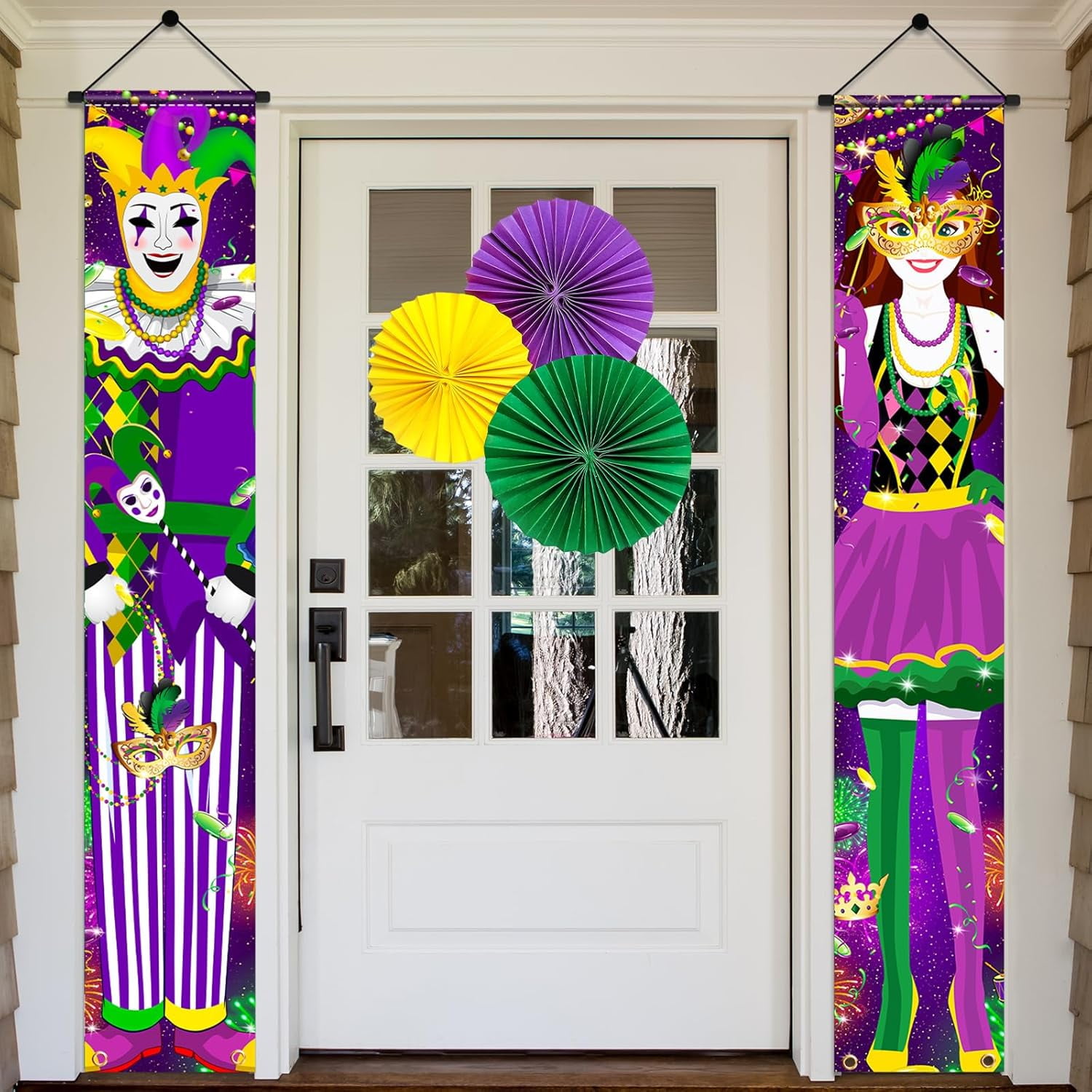 Mardi Gras Door Banner Porch Signs Purple Mardi Gras Decorations ...