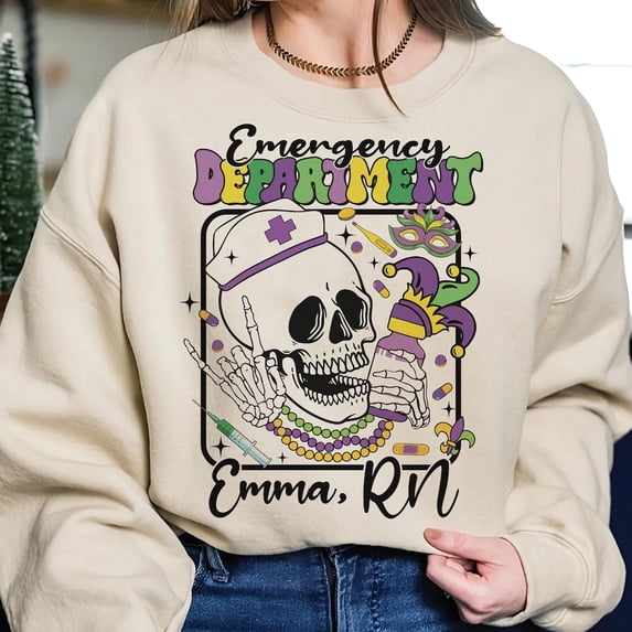 Mardi Gras Emergency Department Nurse Sweatshirt - Walmart.com