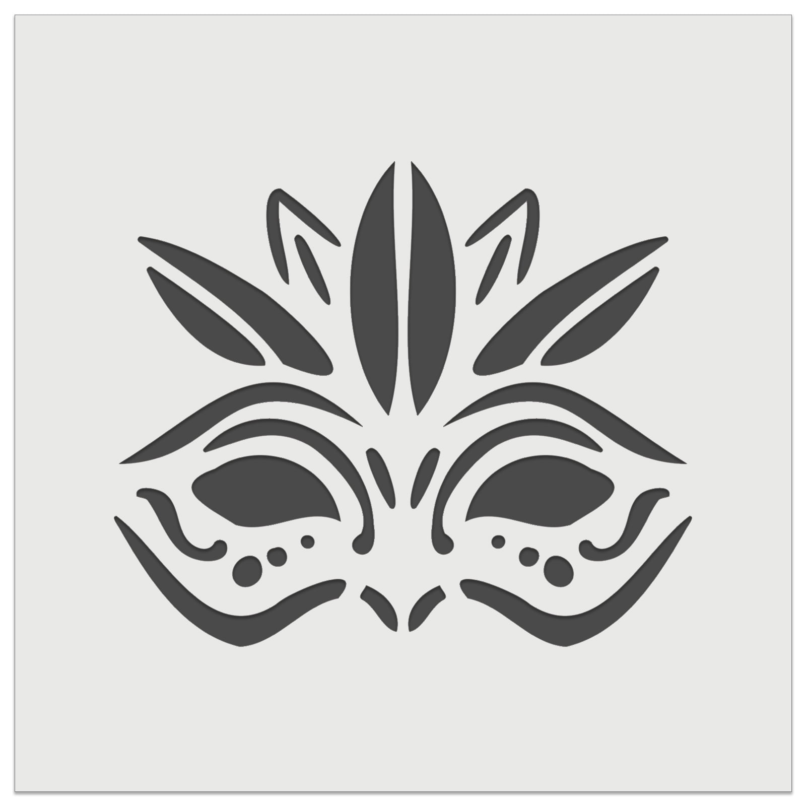 Mardi Gras Feather Party Mask DIY Cookie Wall Craft Stencil - 3.5 Inch ...