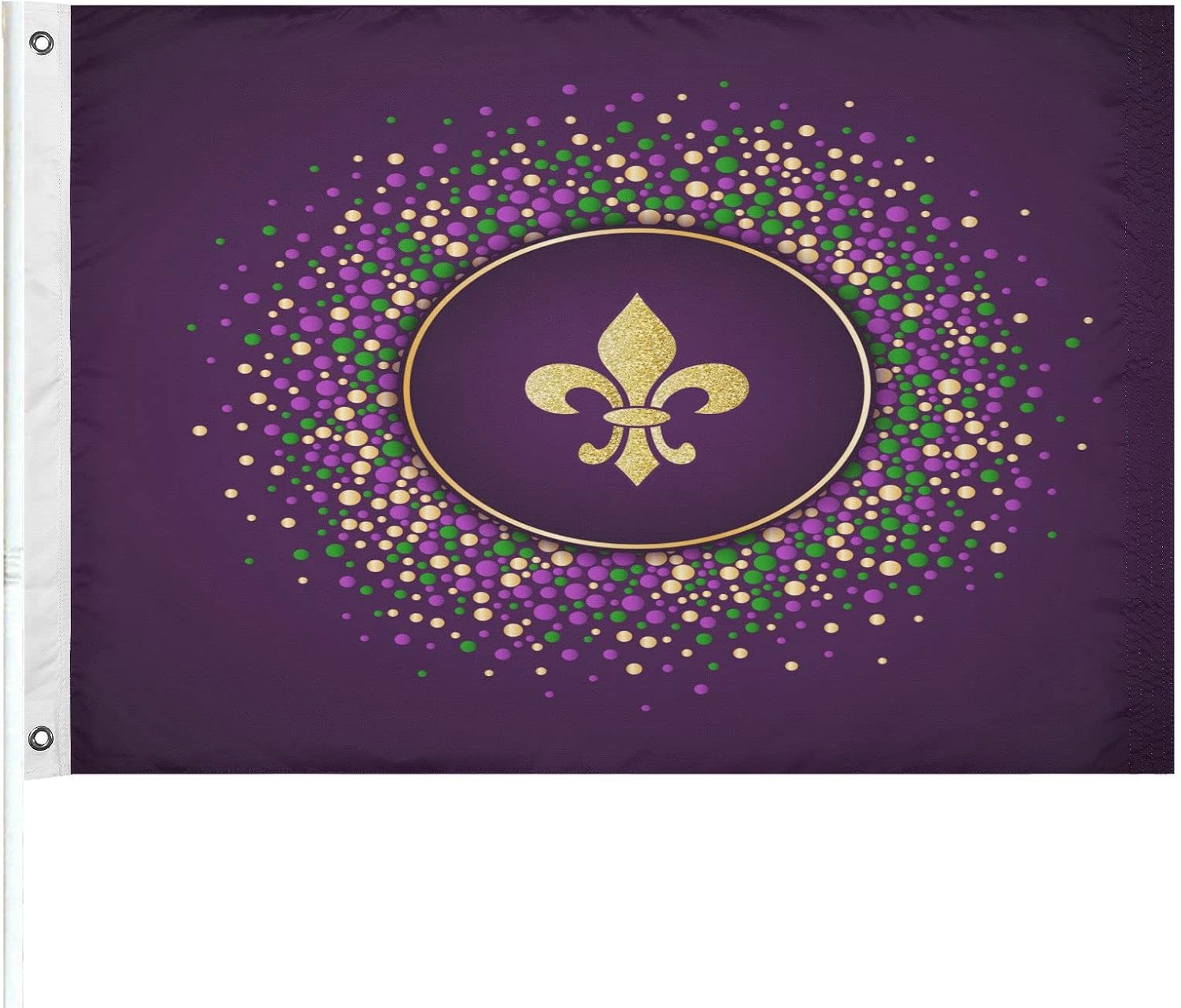Mardi Gras Flag Outdoor Garden Flag for Outside Funny Flags with Brass ...