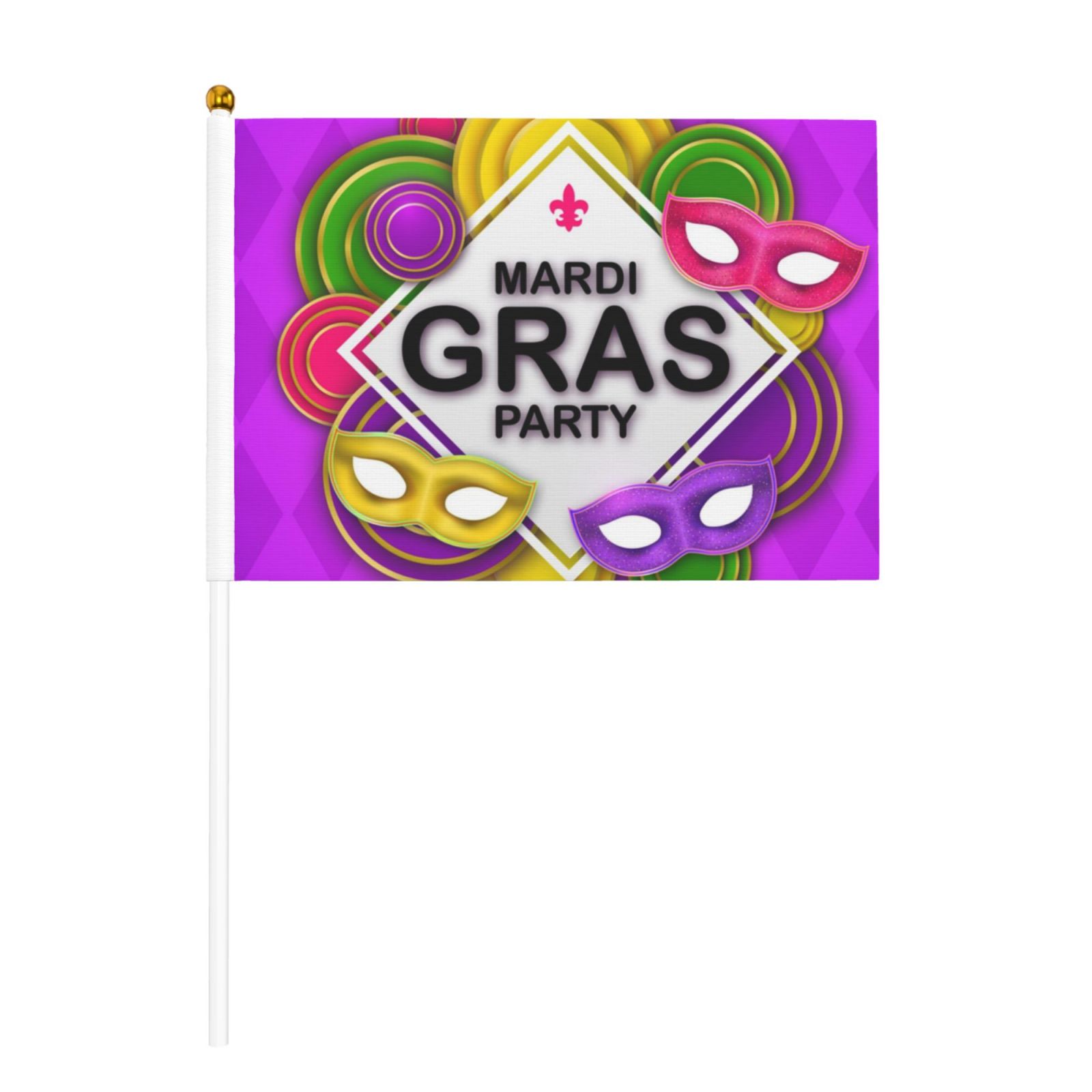 Mardi Gras Flag Small Mini Hand Held Flags Small Miniature Flags 5.5x8 ...