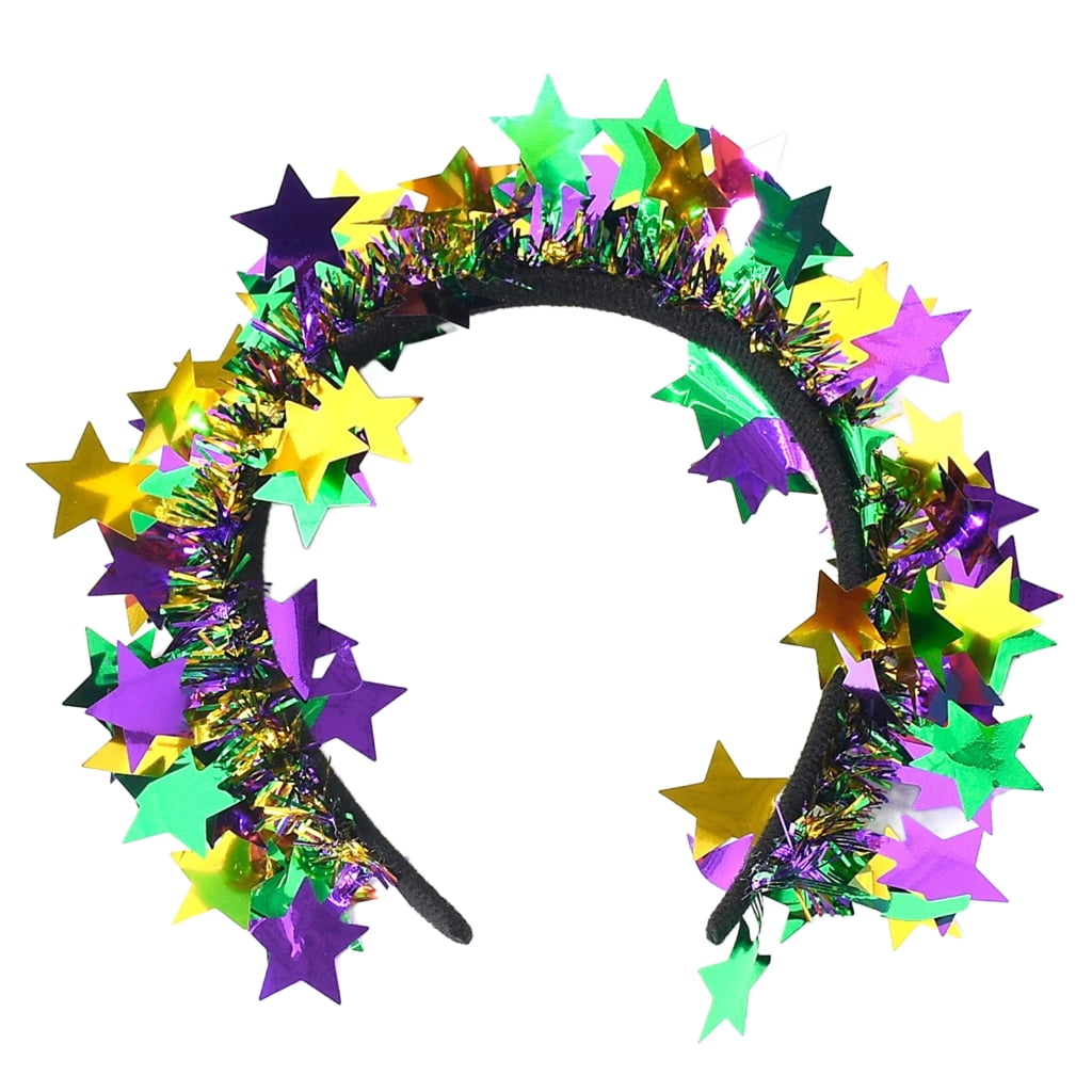 Mardi Gras Flapper Headband Tinsel Mardi Gras Parades Masquerade ...