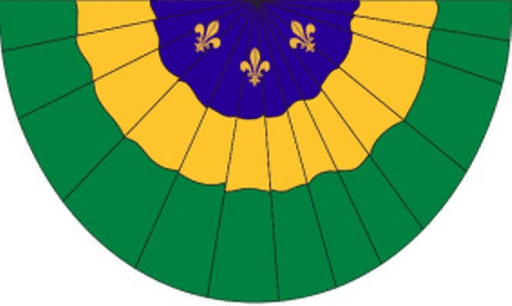 Mardi Gras Fleur Bunting 3'X5' Flag Rough Tex® 100D - Walmart Business ...