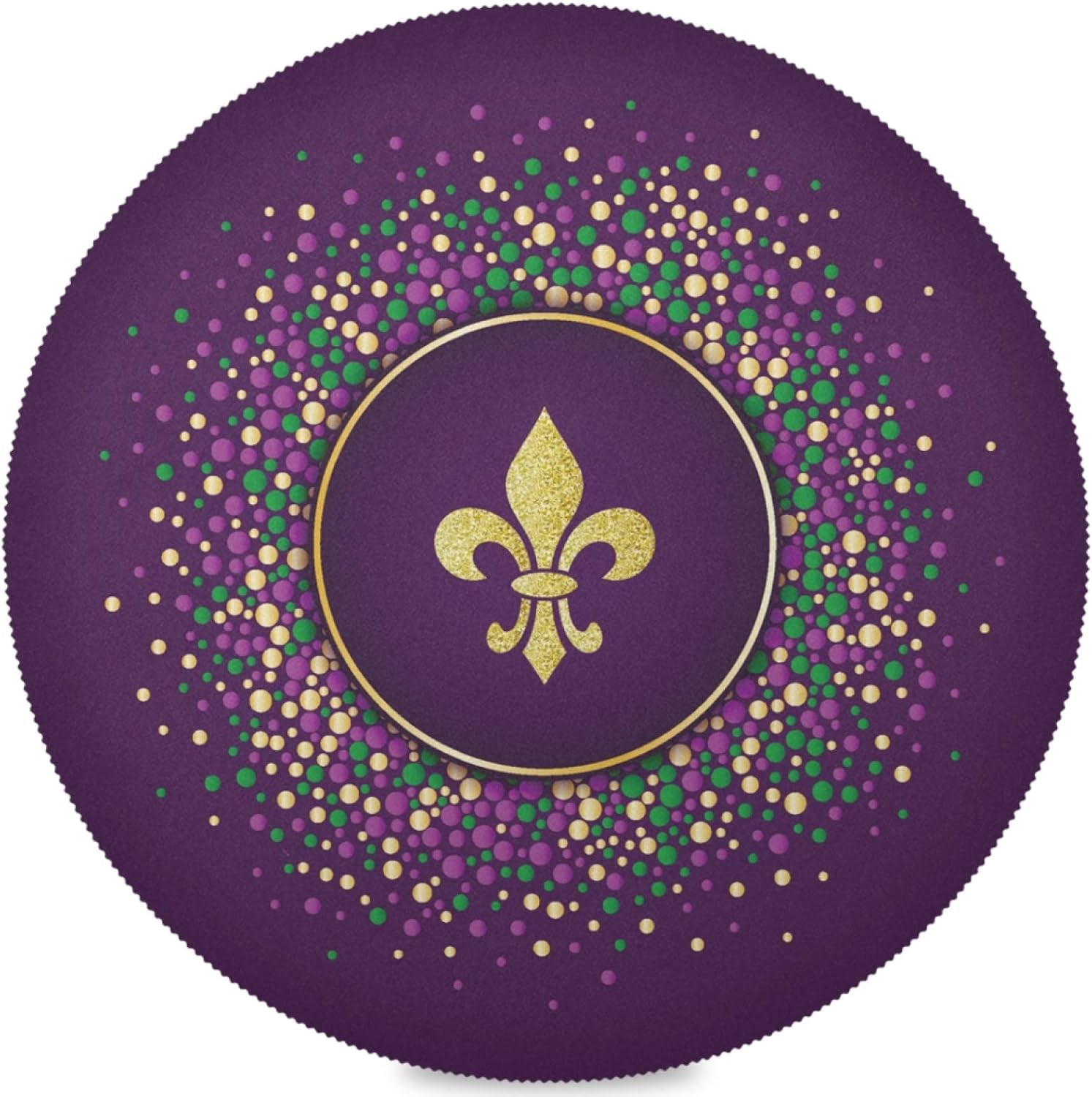 Mardi Gras Fleur De Lis Glitter, Round Tablecloth Waterproof Anti ...