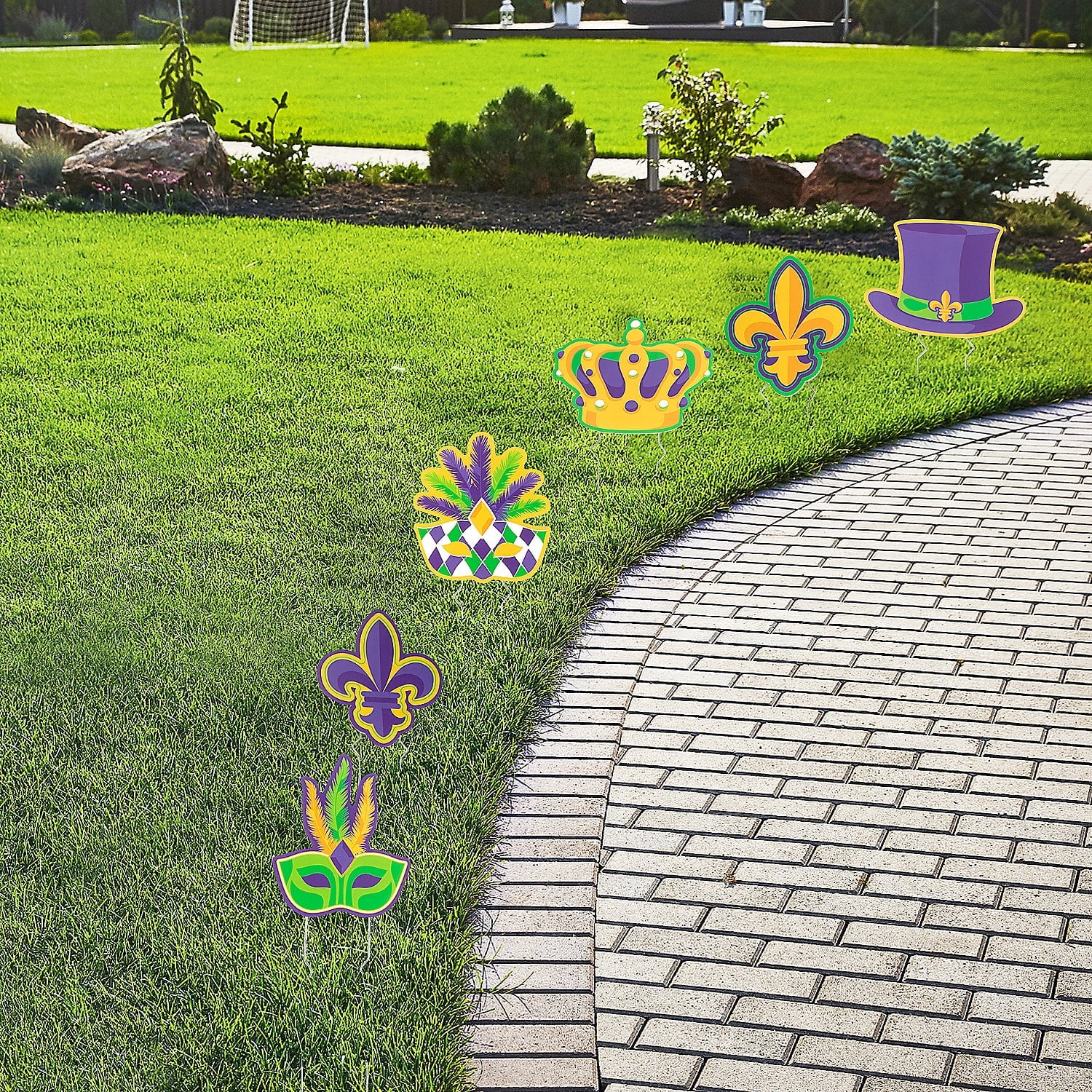 Mardi Gras Fleur de Lis Sidewalk Signs, Party Decor, Mardi Gras, 6 ...