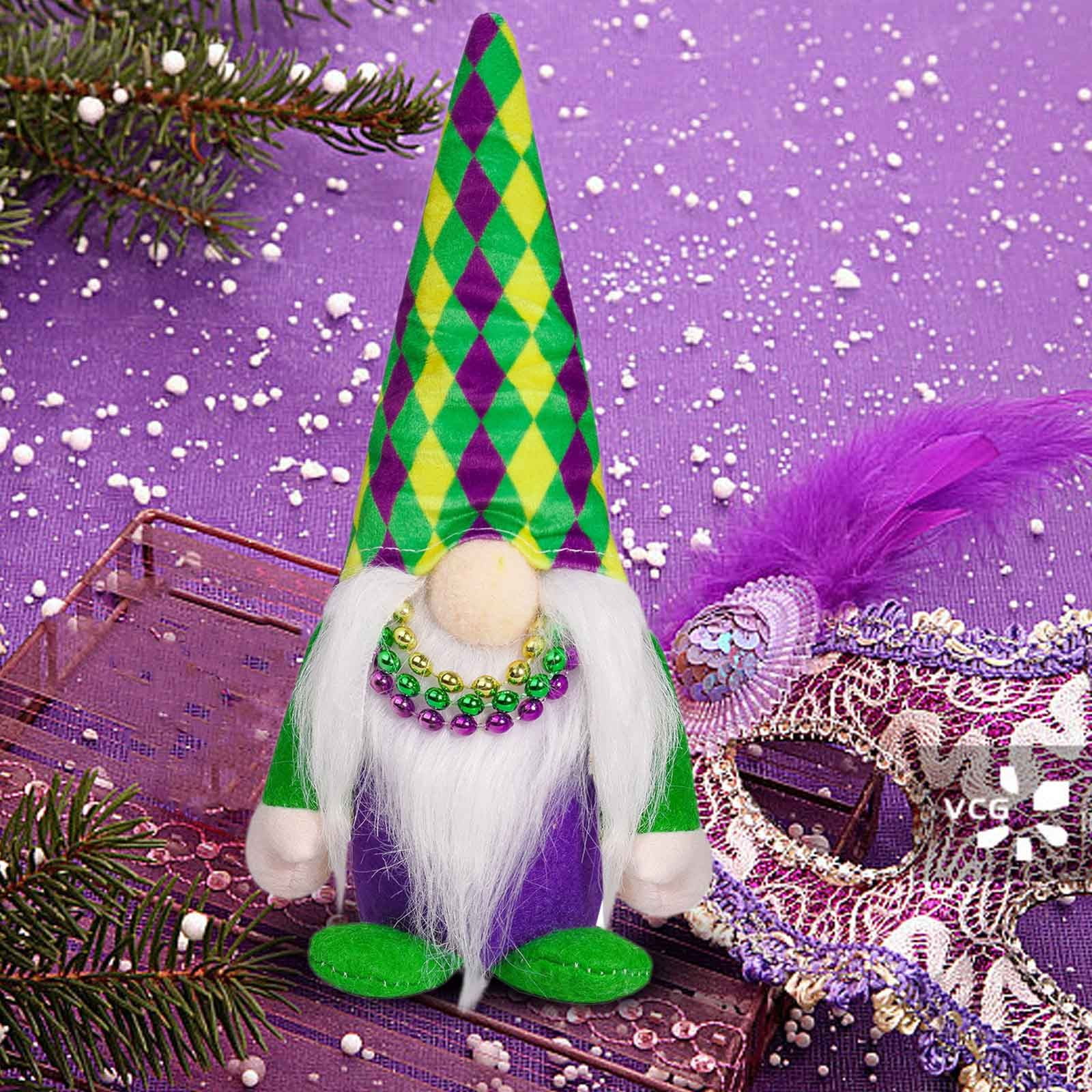 Mardi Gras Gnomes Party Decorations, Mardi Gras Beads, Mask Gnomes ...