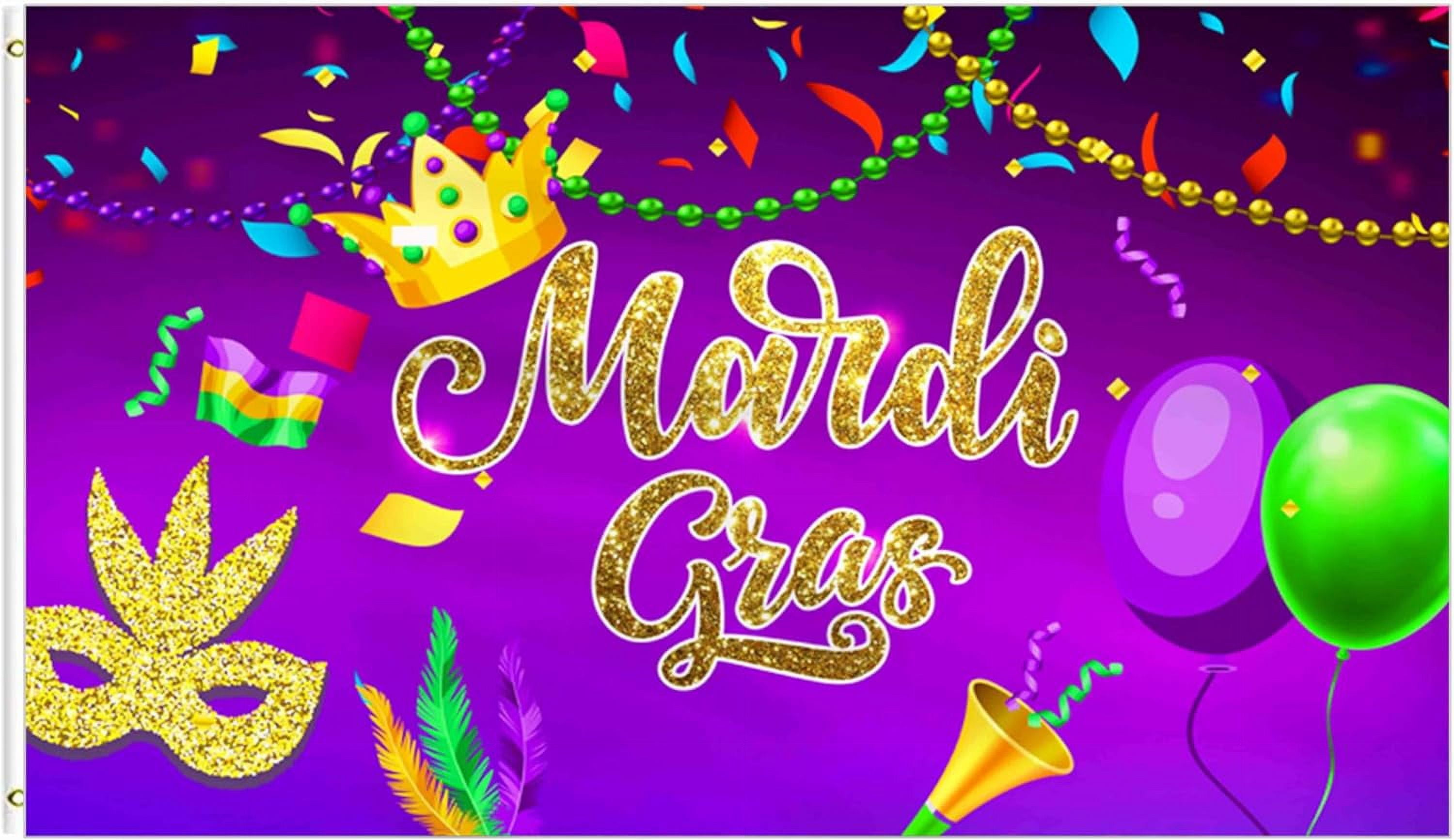 Mardi Gras Happy Carnival Flag 3x5 FT New Orleans Masquerade Mask Flag ...