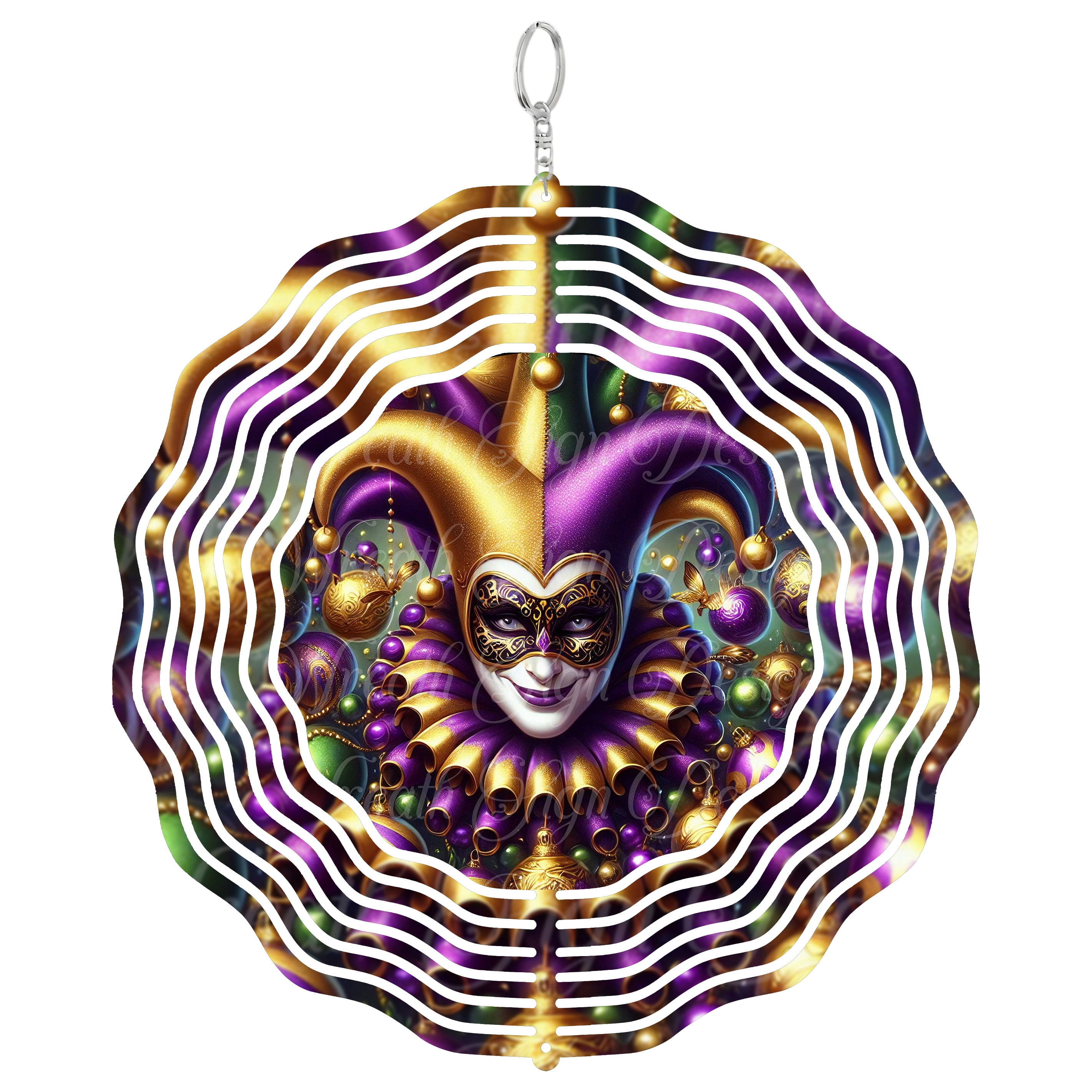 Mardi Gras Jester 3D Wind Spinner Metal Kinetic Sculpture Carnival ...