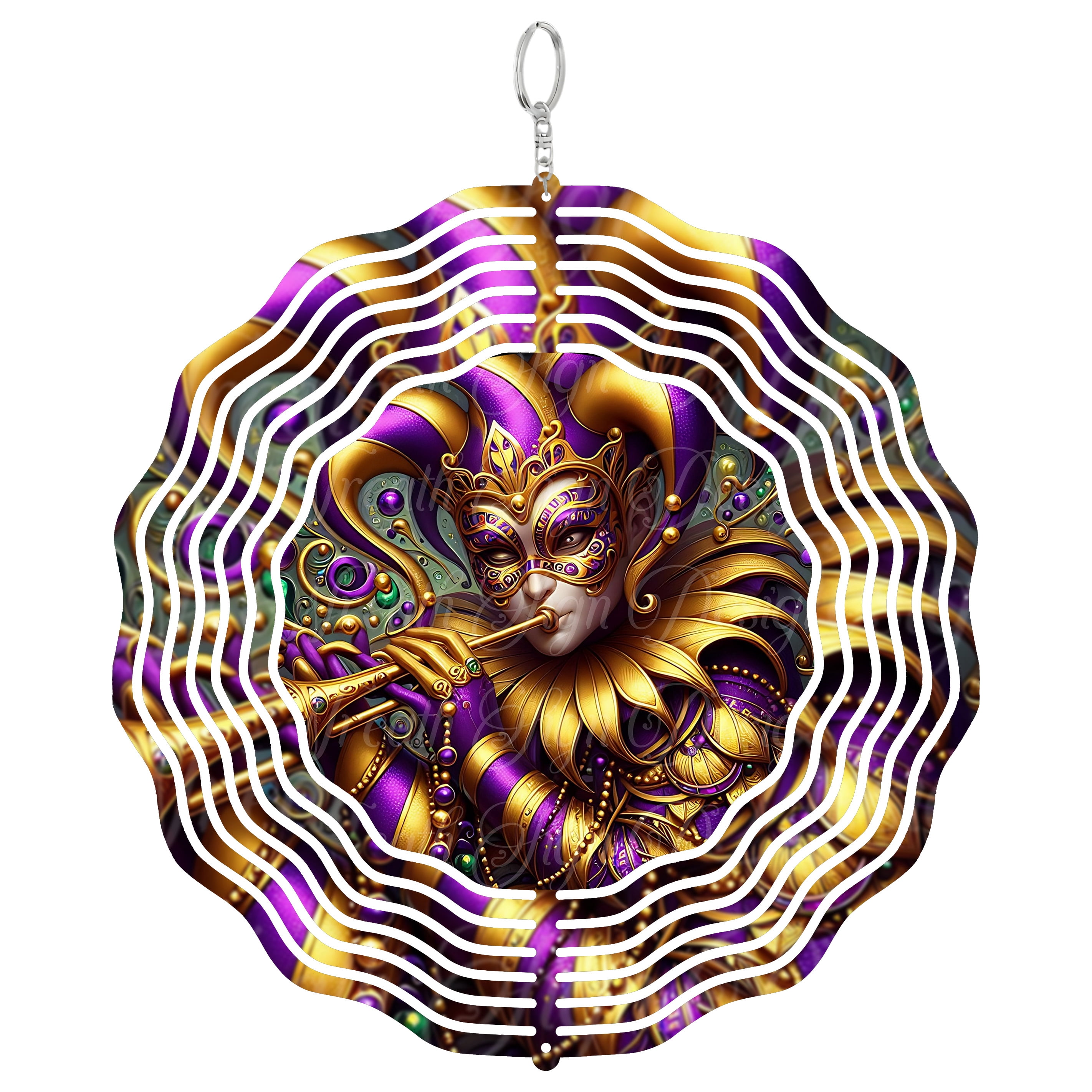 Mardi Gras Jester Carnival 3D Wind Spinner Stainless Steel Kinetic Art ...