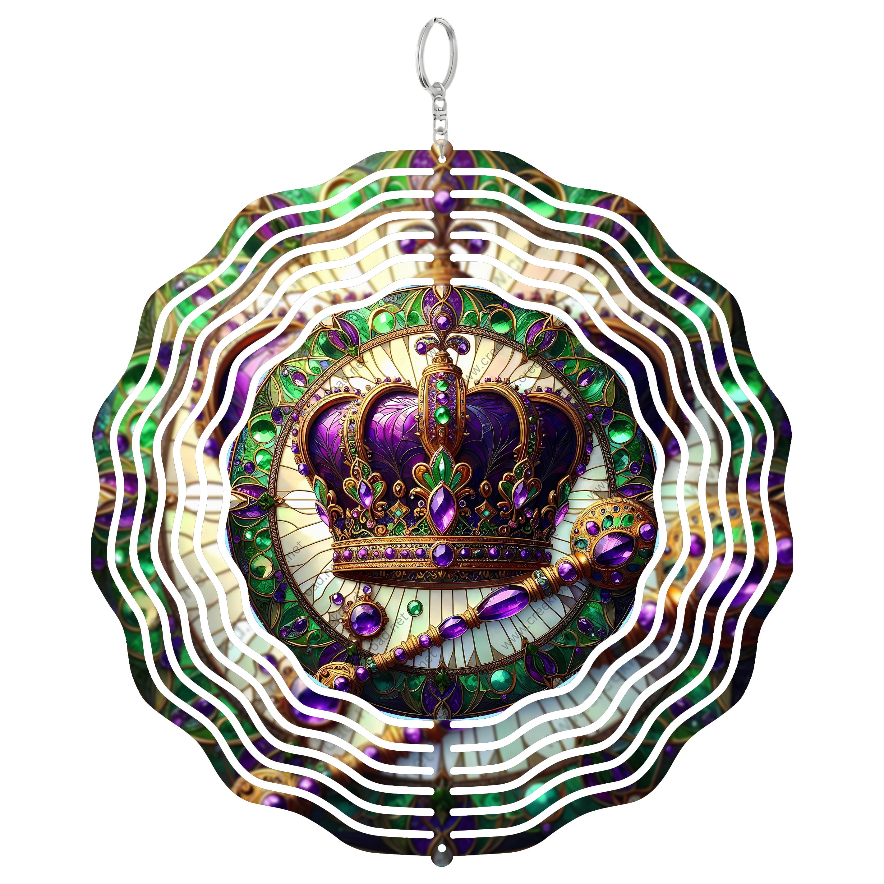Mardi Gras King Crown And Scepter 3D Wind Spinner, Stainless Steel ...