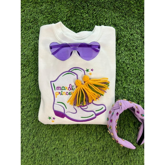 Mardi Gras Marching Boots Embroidered Sweatshirt: Kids Unisex - Walmart.com