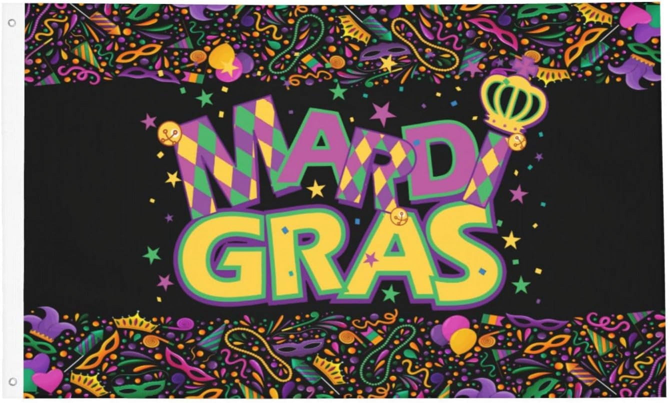 Mardi Gras Mardi Gras Flag, Deco Flags Double Sided, Party Garden Lawn ...