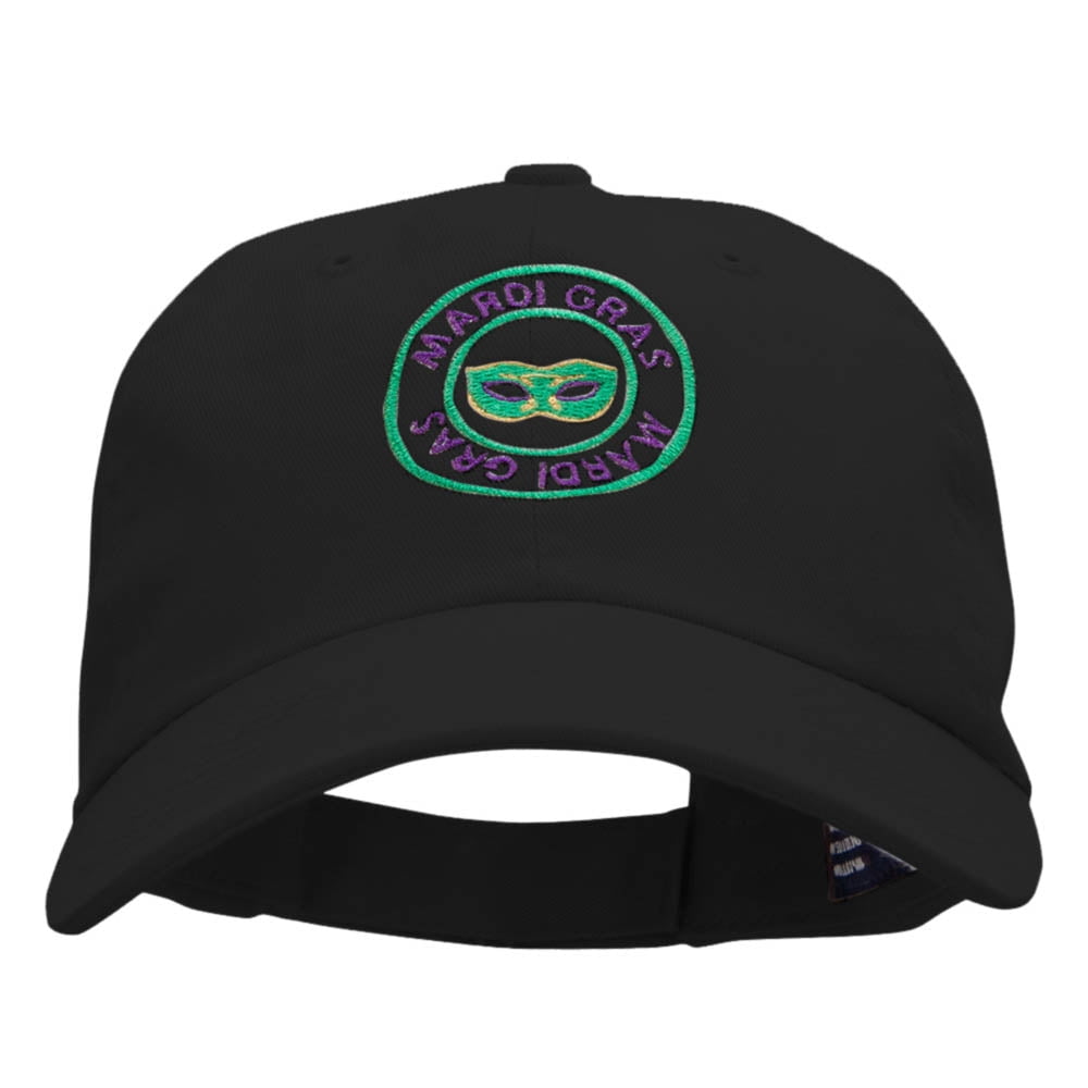 Mardi Gras Mask Badge Low Profile Dyed Cotton Twill Cap - Black OSFM ...