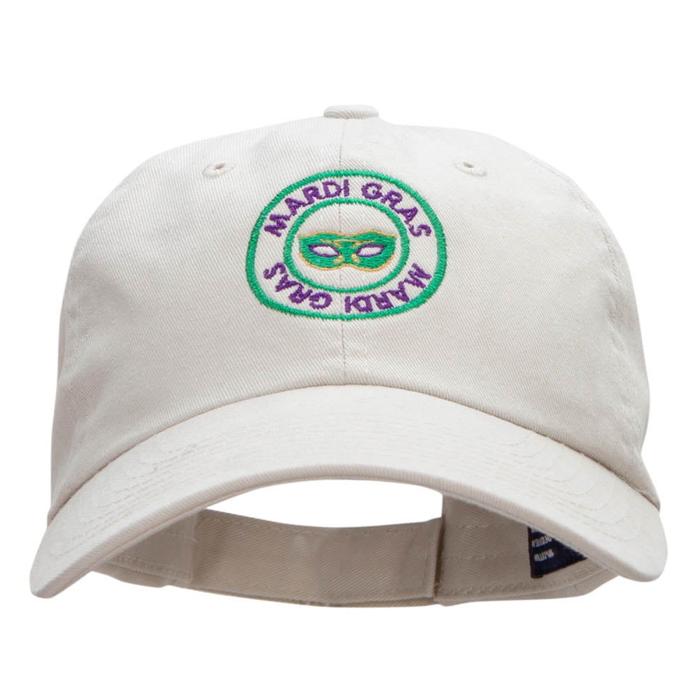 Mardi Gras Mask Badge Low Profile Dyed Cotton Twill Cap - Putty OSFM ...
