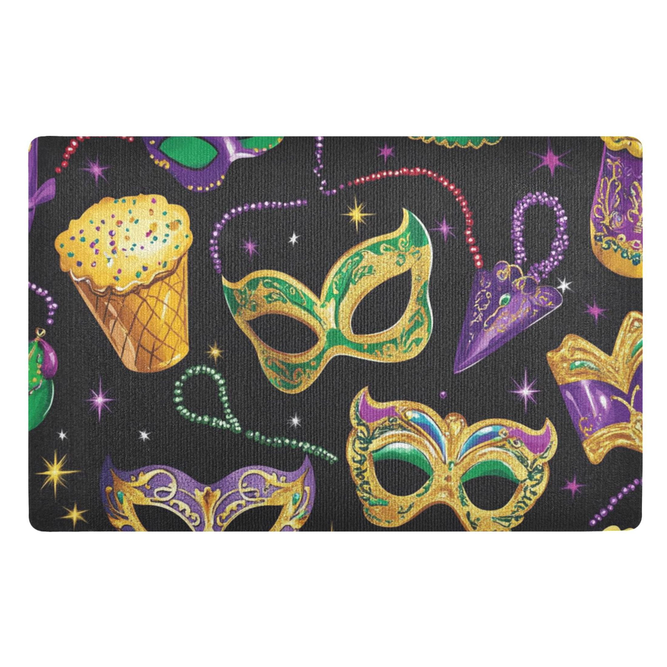 Mardi Gras Mask Floor Door Mat Outdoor Indoor for Home Entrance Welcome ...